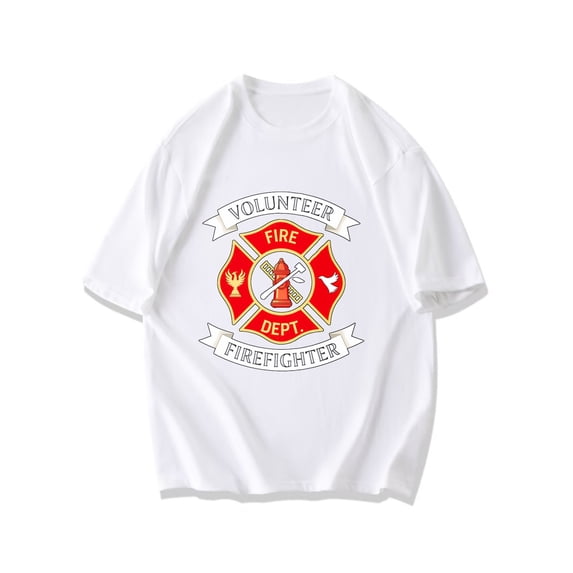 Volunteer Firefighter T Shirt Black Fire Department Emblem With Maltese ...