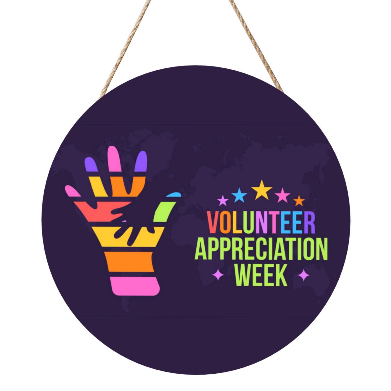 Volunteer Month Week 2025 Wooden Hanging Sign Ornament Welcome Sign For ...