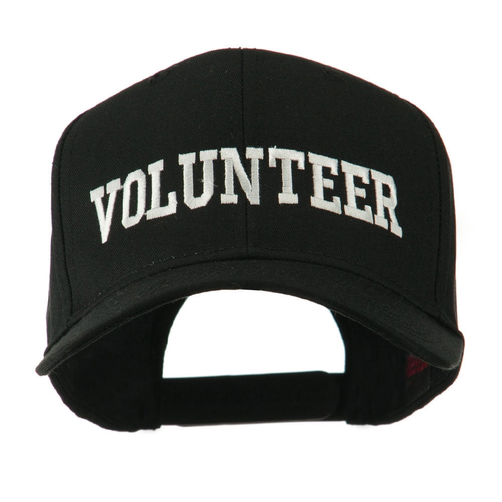 Volunteer Wording Embroidered Cap - Black OSFM - Walmart.com