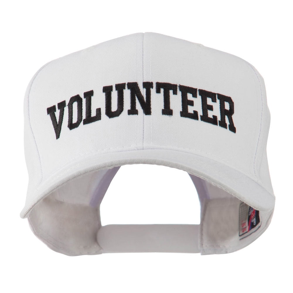 Volunteer Wording Embroidered Cap - White OSFM - Walmart.com
