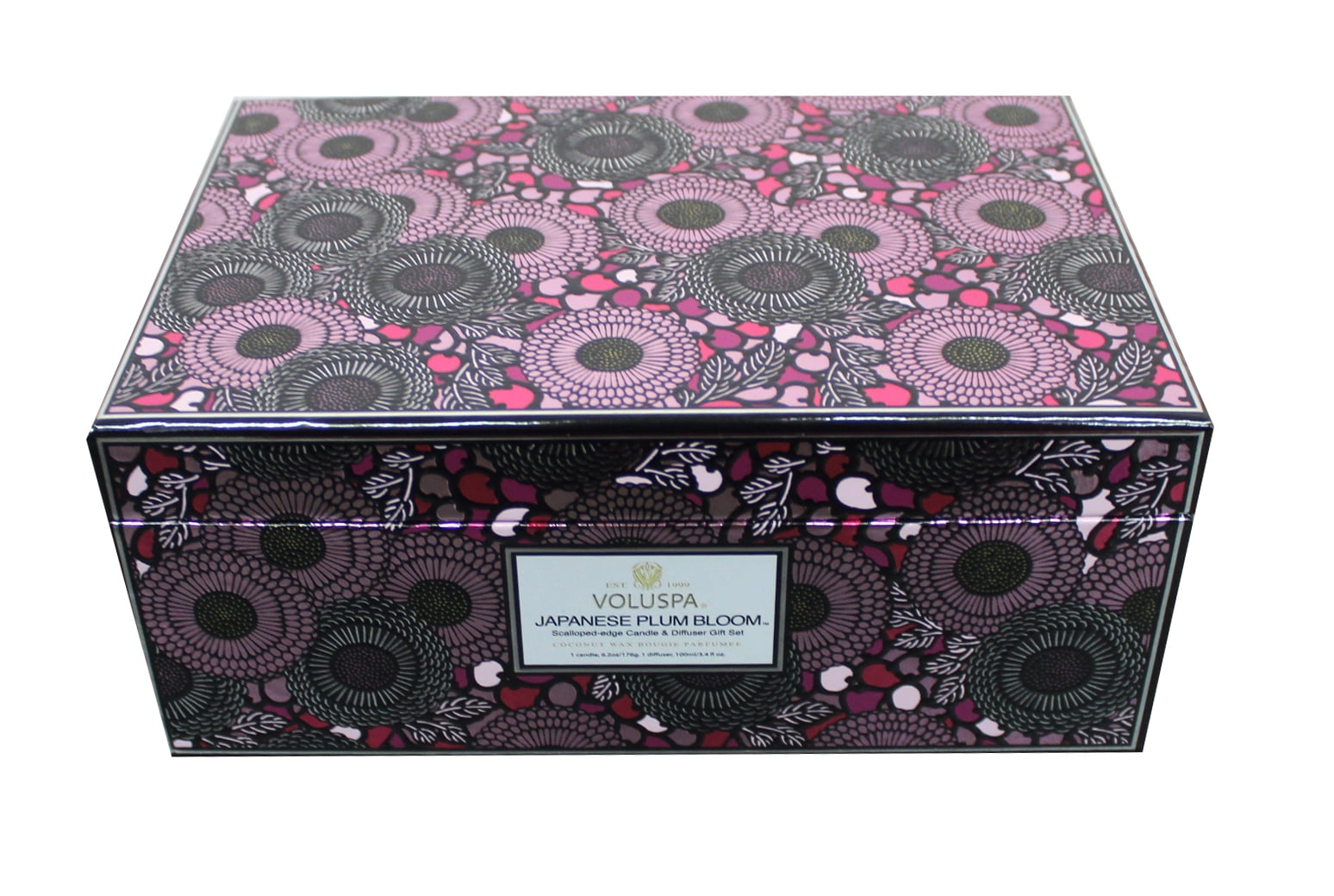 Voluspa Japanese Plum Bloom Scalloped-Edge Candle & Diffuser Gift Set ...