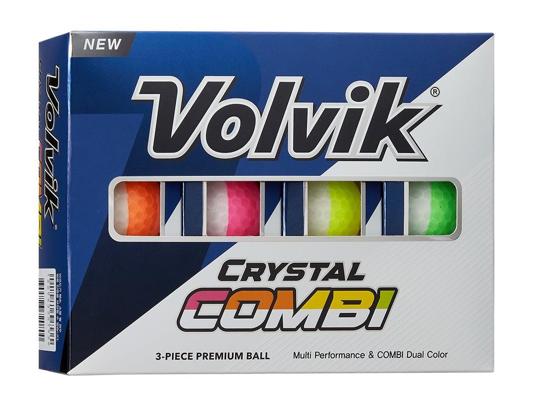Volvik Crystal Combi Golf Balls 1-Dozen, Dual Color, Soft Ionomer Cover ...