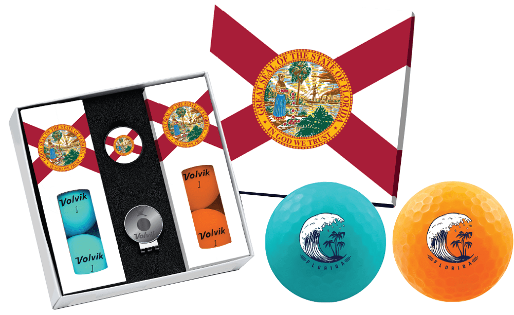Volvik State Edition Gift Pack Florida with Hat Clip Ball Marker 6-Pack ...