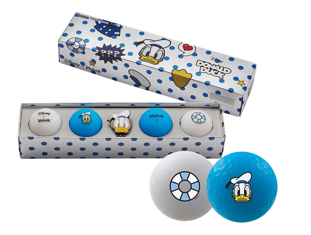 Volvik Vivid Disney Golf Ball Gift Set Donald 4-Ball Pack Multi ...