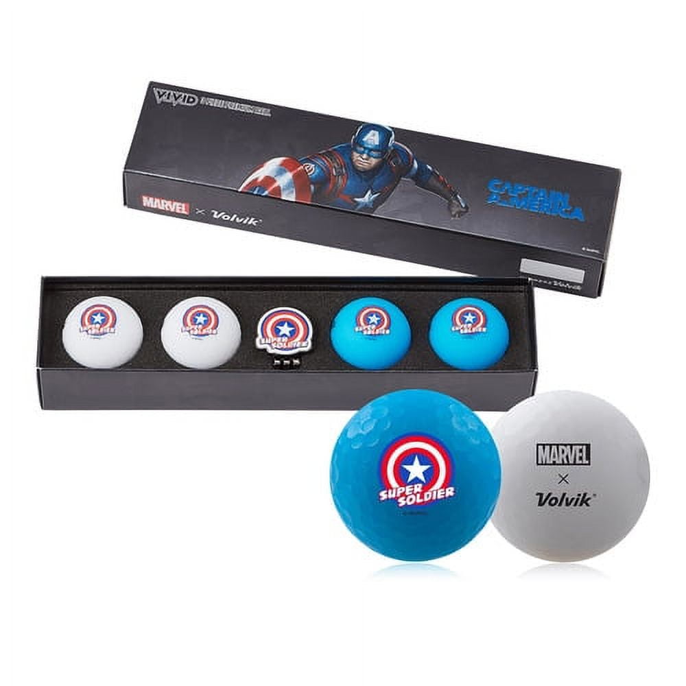 Volvik Vivid Marvel X Golf Balls, Captain America, 4pk, 2021 Avengers ...