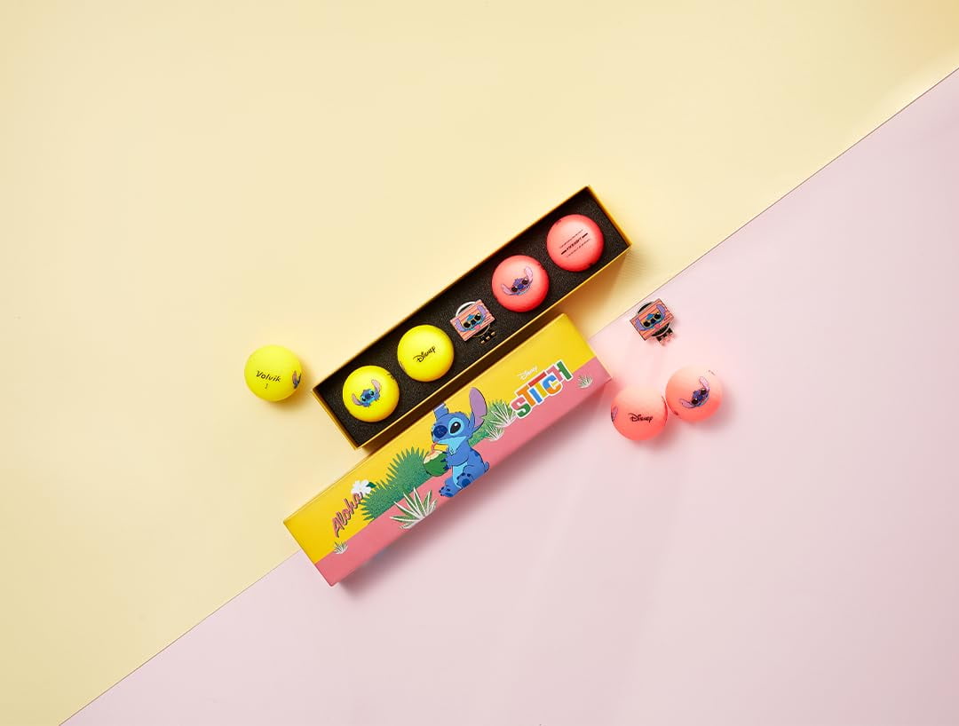 Volvik Vivid Soft: Lilo And Stitch Aloha Golf Ball Gift Set With Disney ...