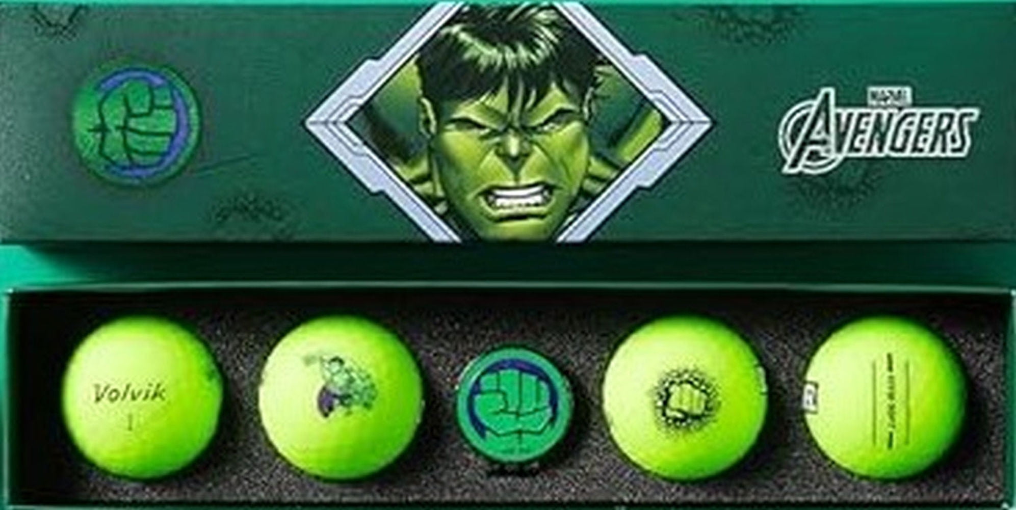 Volvik Vivid Soft: Hulk 4.0 Golf Gift Set - Marvel Golf Balls With Ball ...