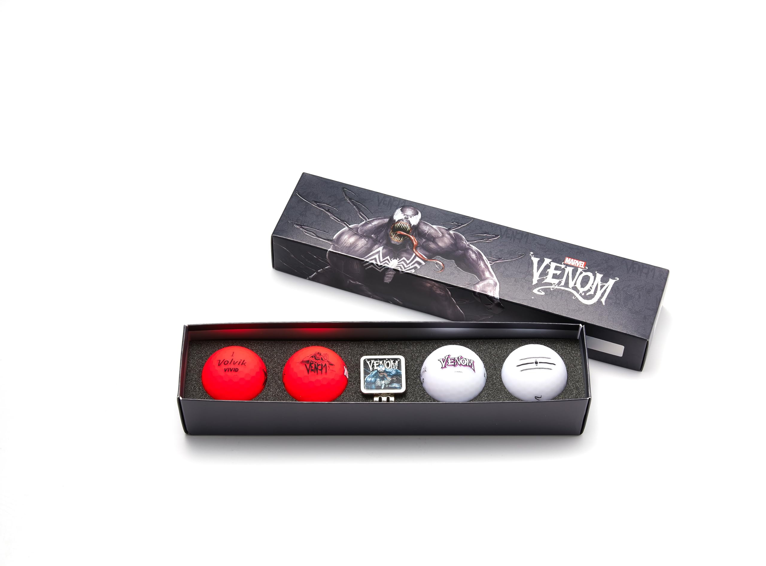 Volvik Vivid X-Men/Anti-Hero Golf Ball Gift Set Venom 4-Ball Pack Multi ...