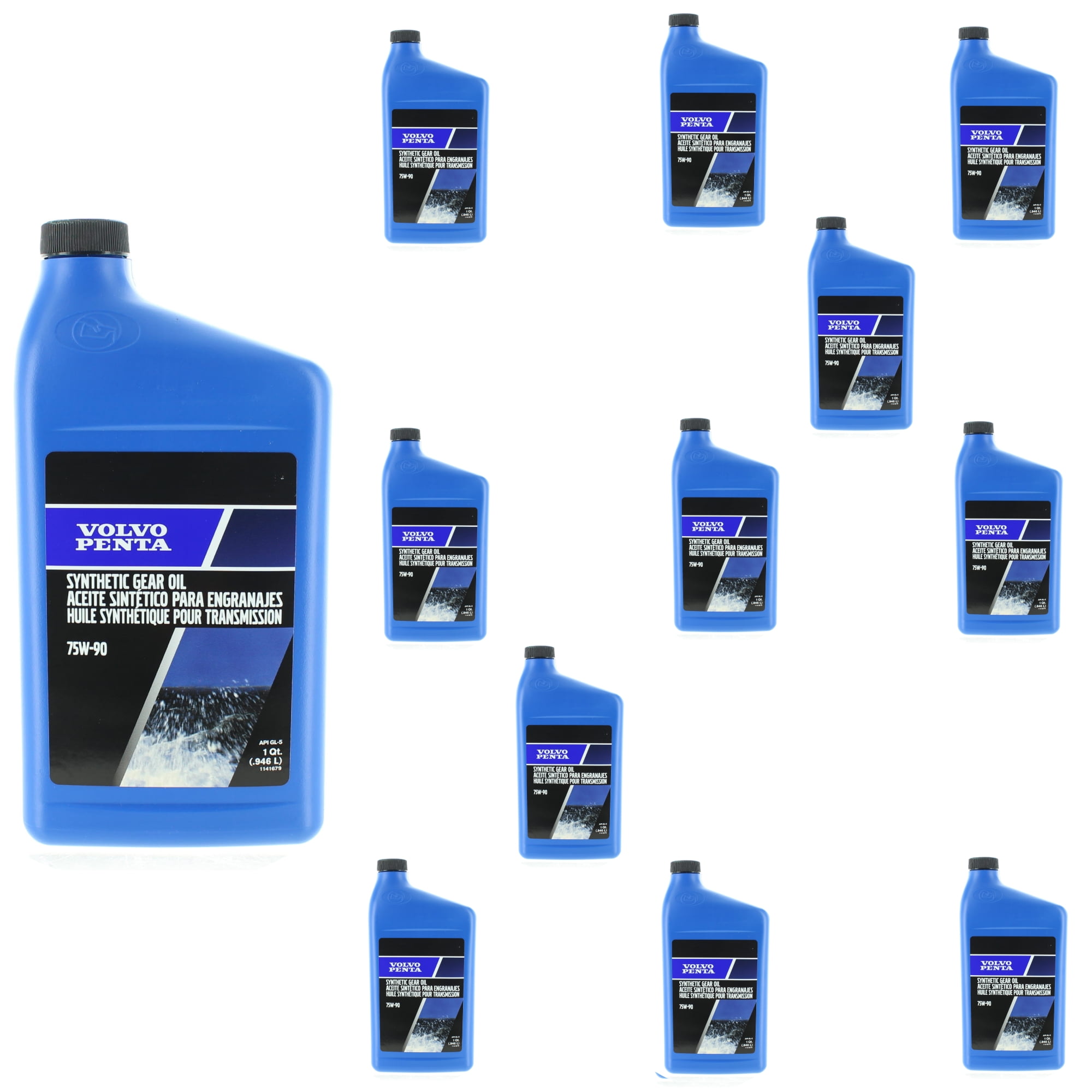 Volvo Penta New OEM 12qt Full Synthetic GL-5 Transmission Oil, 75W-90 ...