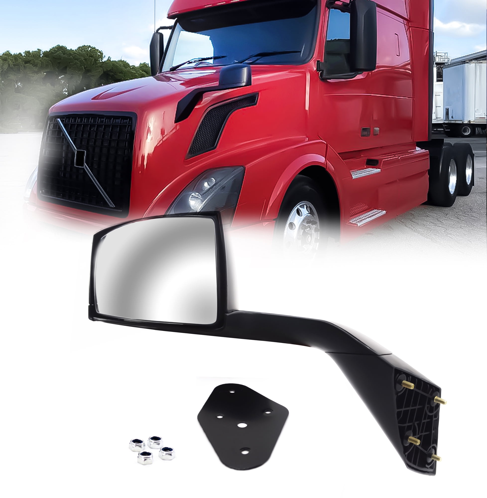 Volvo VNL Black Hood Mirror Left Driver Side 2004 - 2017 (Replaces ...