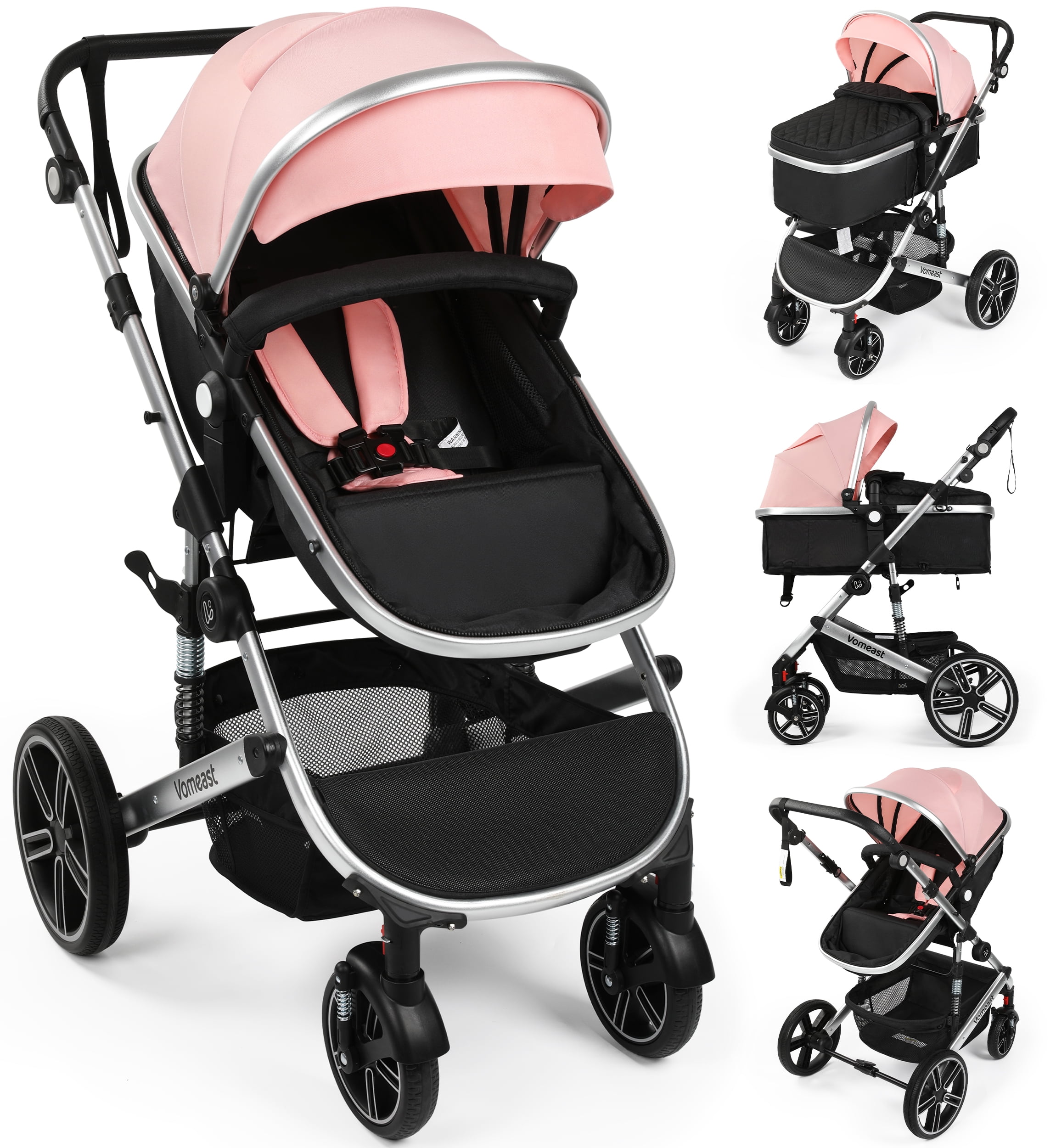 Vomeast Baby Stroller, Foldable Aluminum Alloy Stroller with Reversible ...