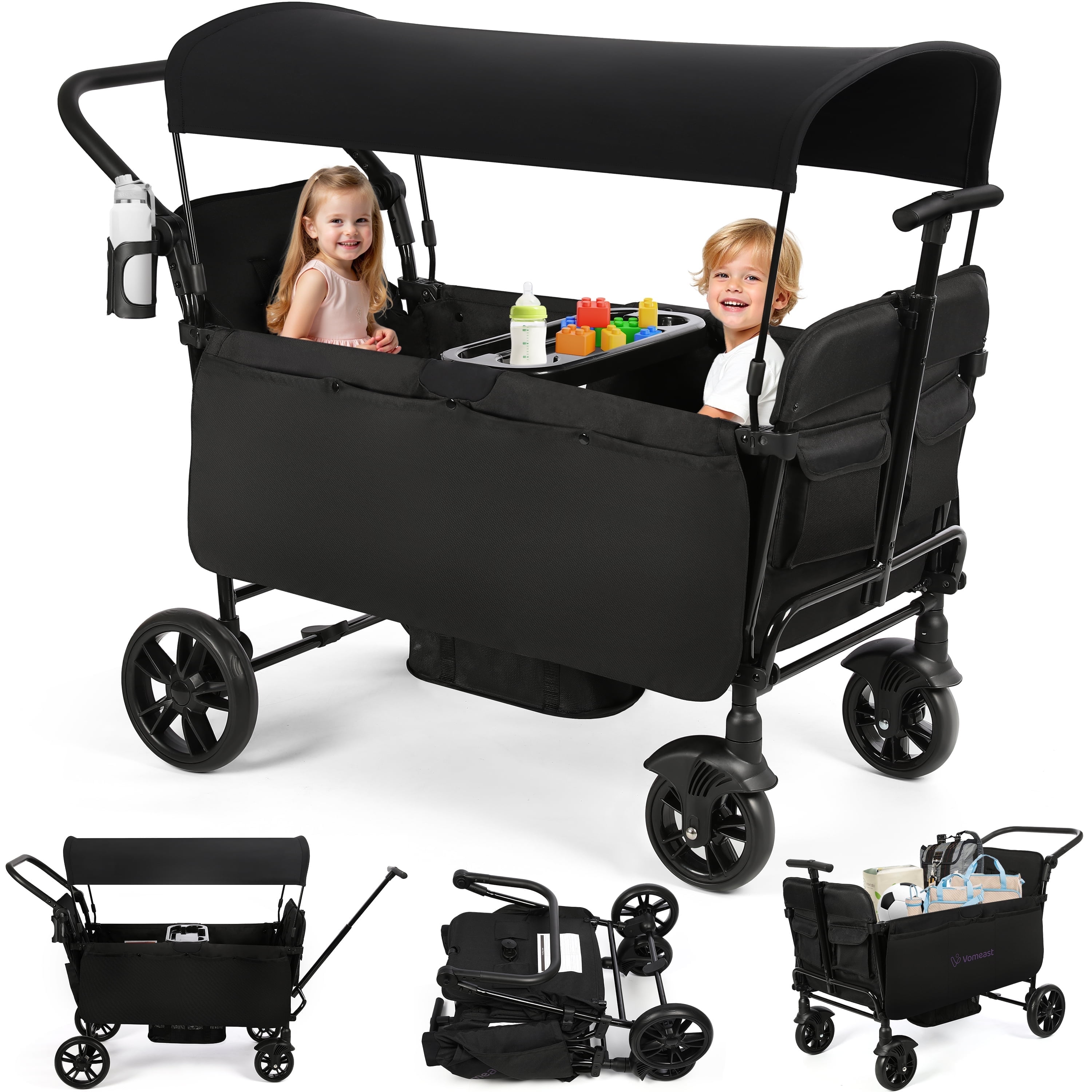 Customer reviews for Vomeast Wagon Stroller for Kids, Spacious 2-Seater Stroller Wagon with ...
