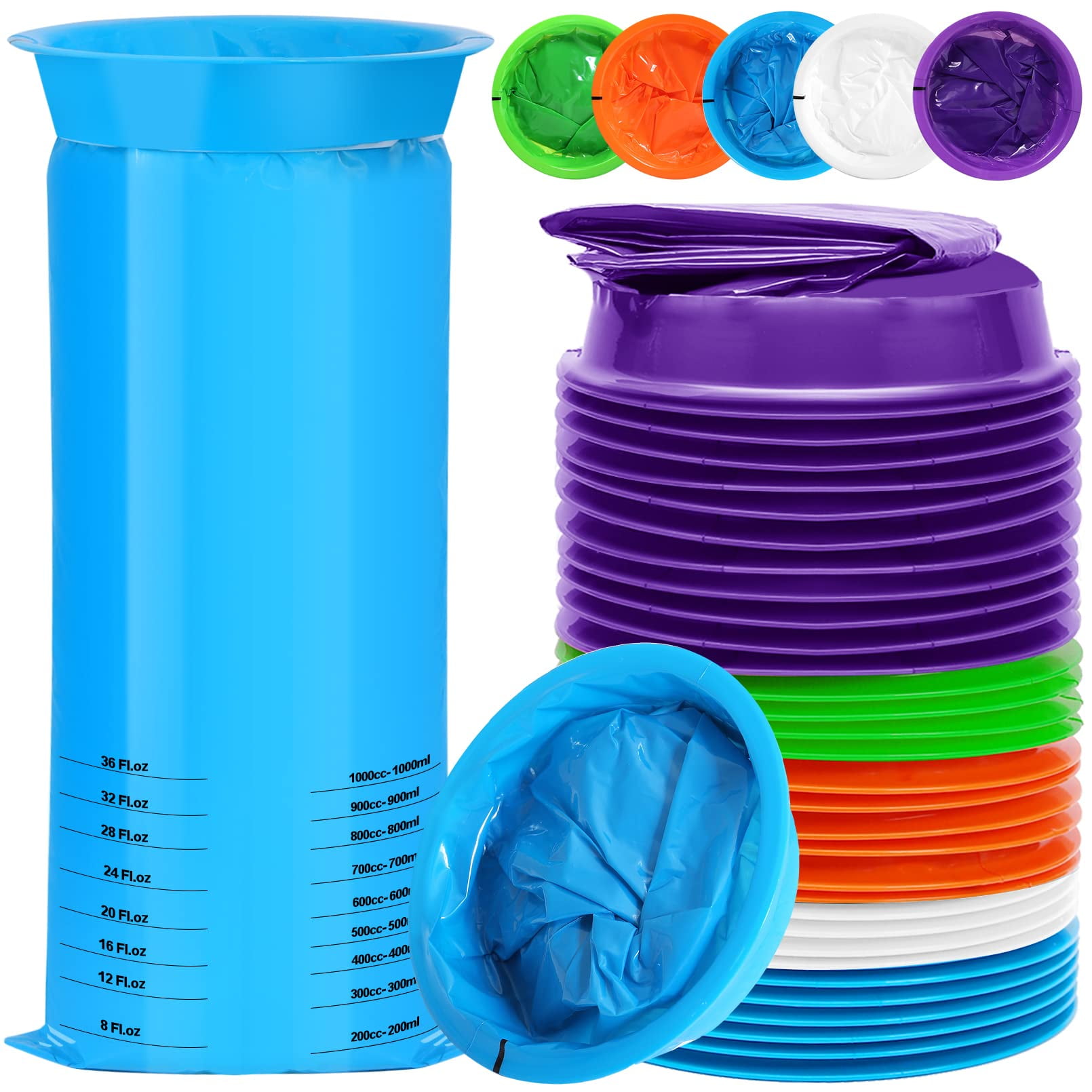 Vomit Bags,50 Pack Emesis Bags Disposable Barf Bags,1000ml Leak ...