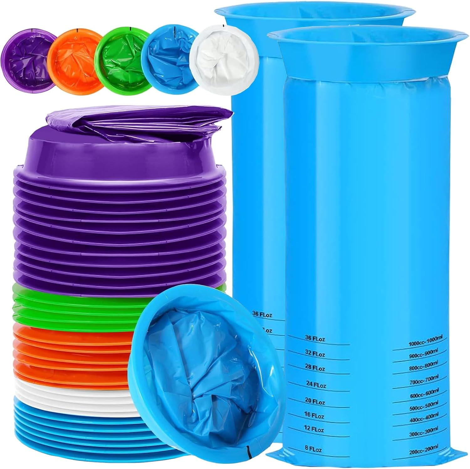 Vomit Bags,50Pcs Emesis Bags,1000ml Leak Resistant Barf Bags Disposable ...