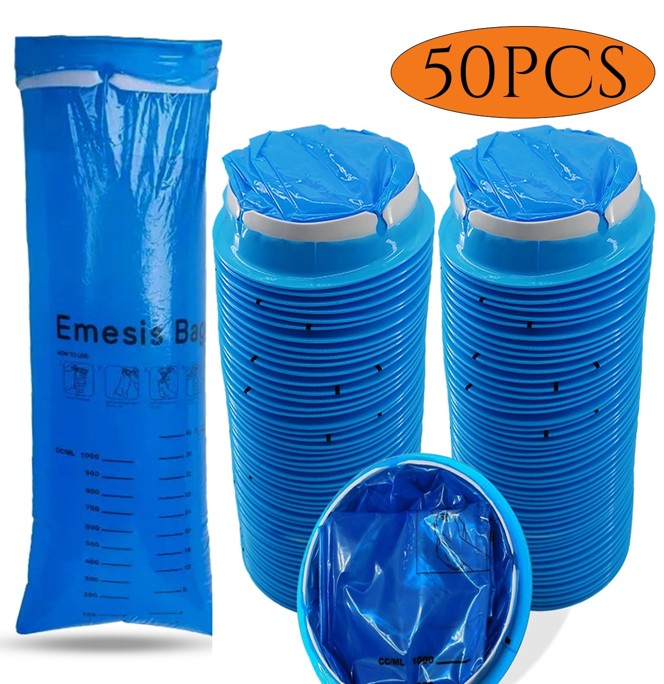 Vomit Bags Disposable Barf Bags Emesis Bags 1000ml Leak Resistant ...