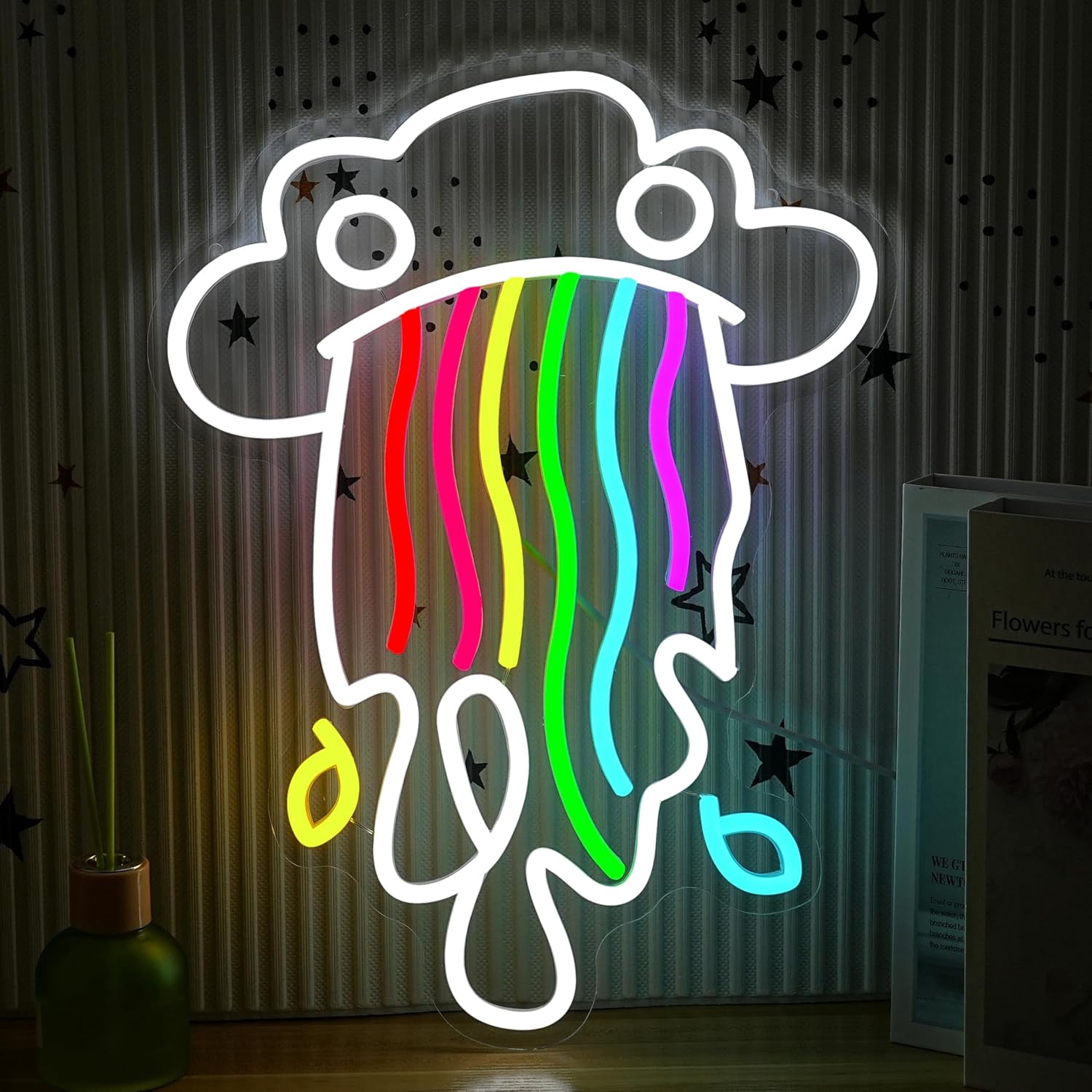 Vomiting Rainbow Cloud Neon Sign for Wall Decor Funny Cloud Light Up ...