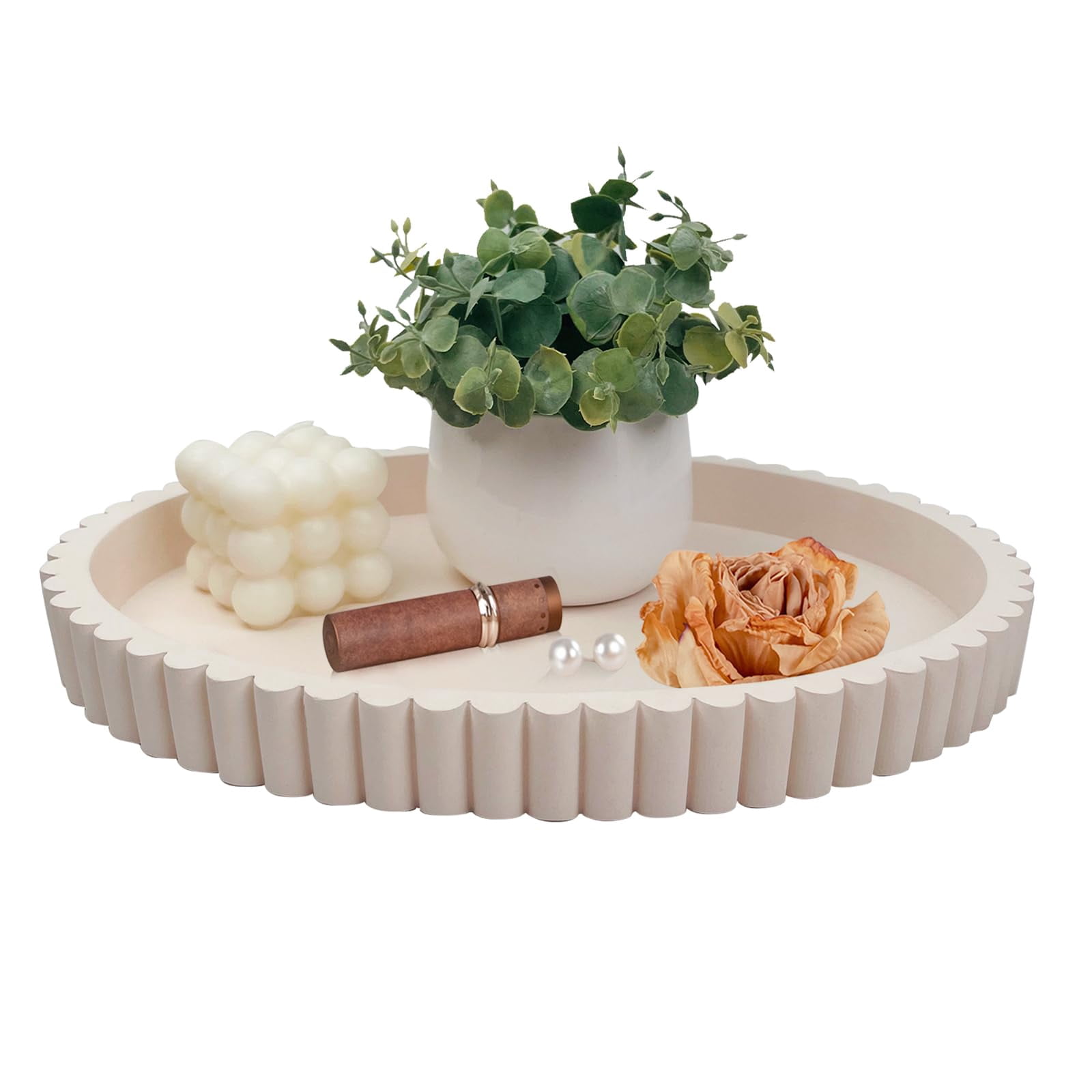 Vomktvcsr Oval Tray for Coffee Table Décor 13" Concrete Modern ...