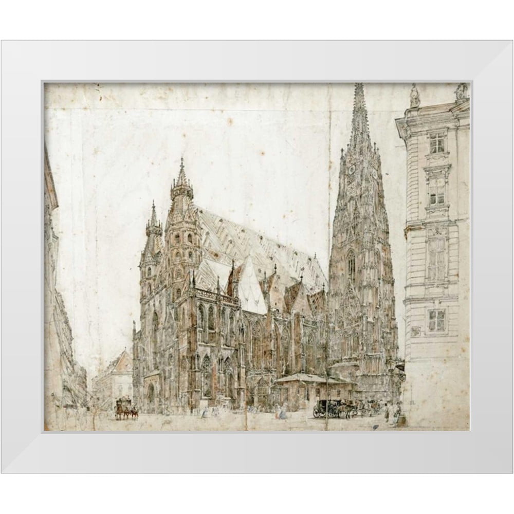 Von Alt, Rudolf 14x12 White Modern Wood Framed Museum Art Print Titled ...