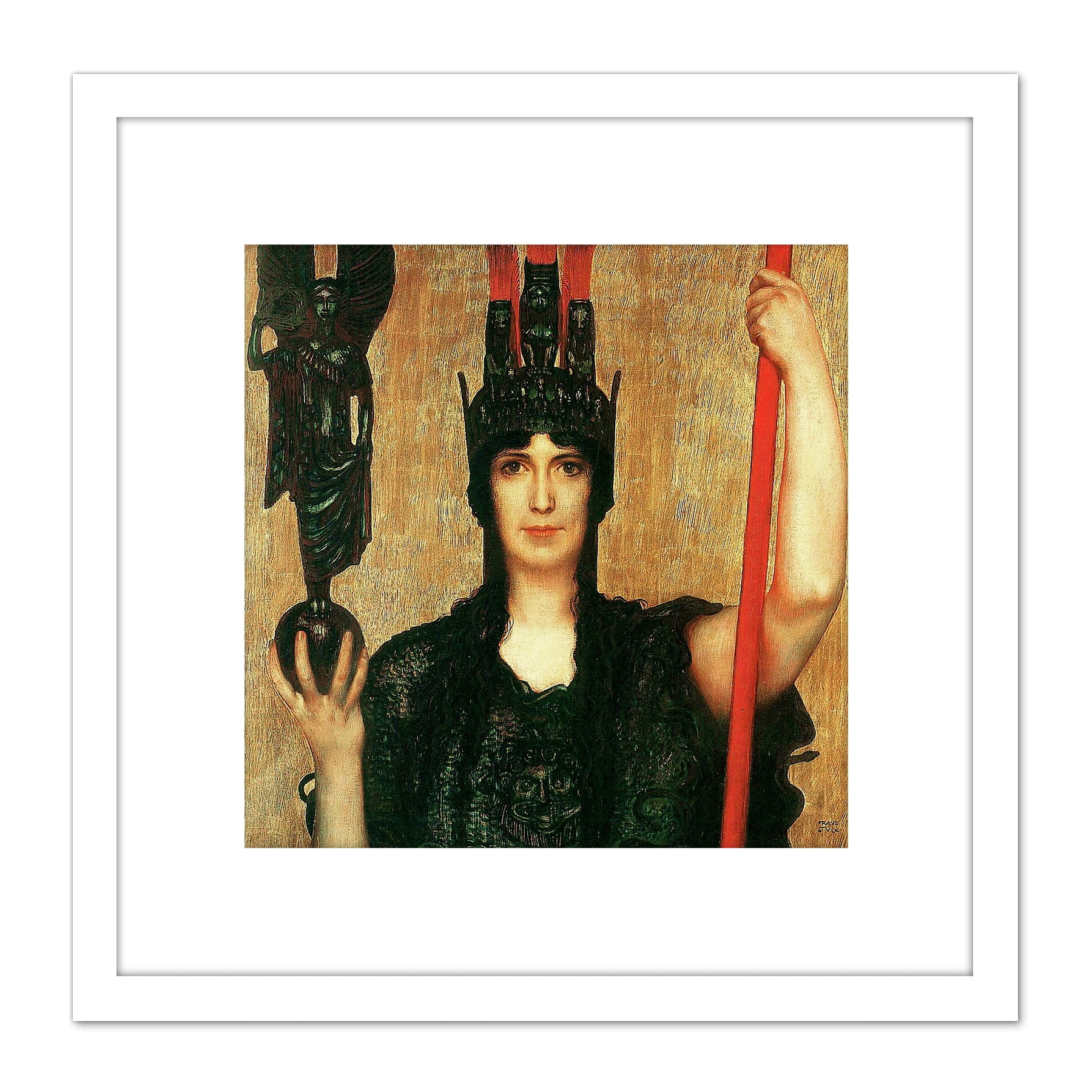 Von Stuck Pallas Athena Greek Myth Painting 8X8 Inch Square Wooden ...