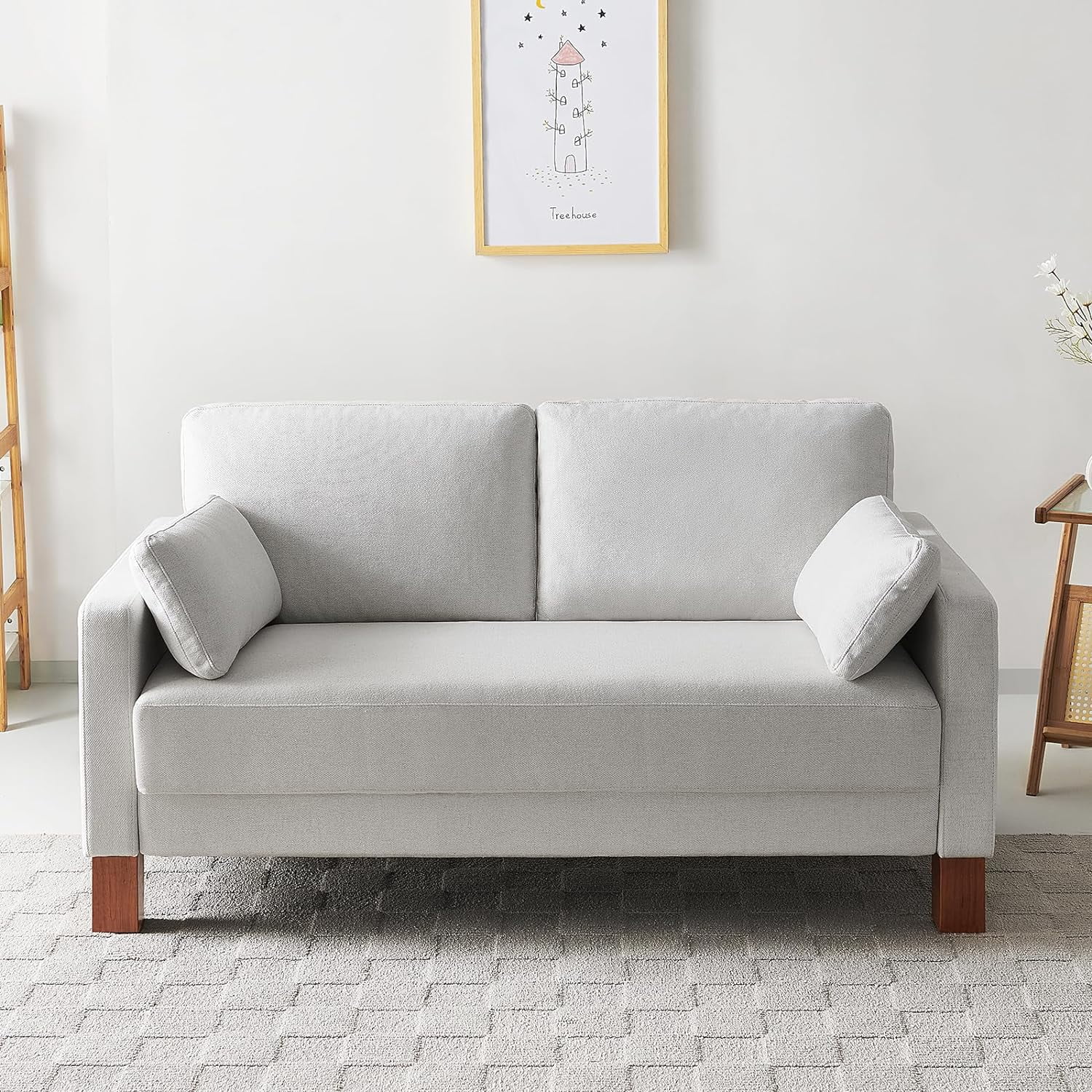 Vonanda 56" Loveseat Sofa, Modern Compact Fabric Couches for Living ...