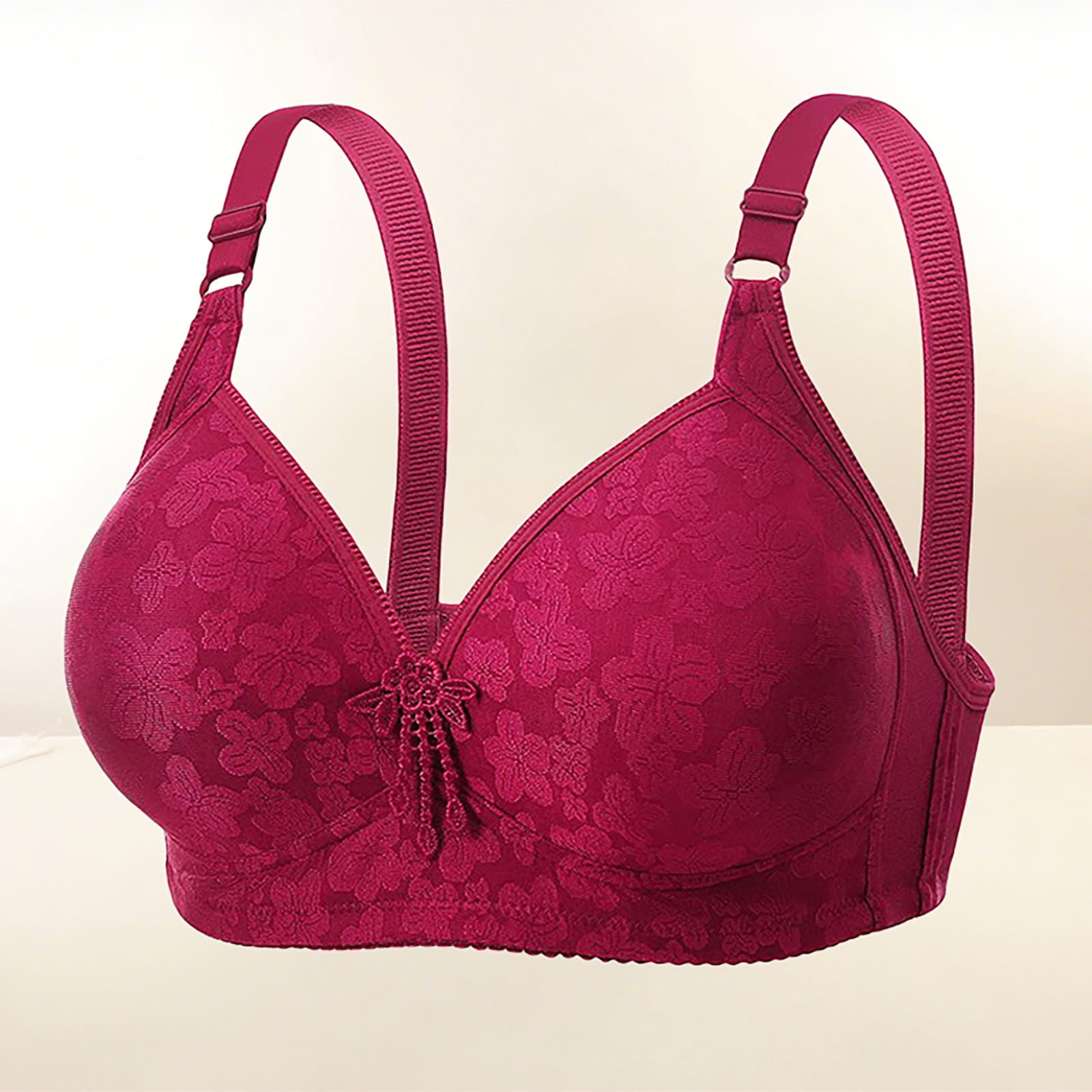 Voncos Womens Supportive Full Coverage Bra - Red, Size XL (44/100C ...