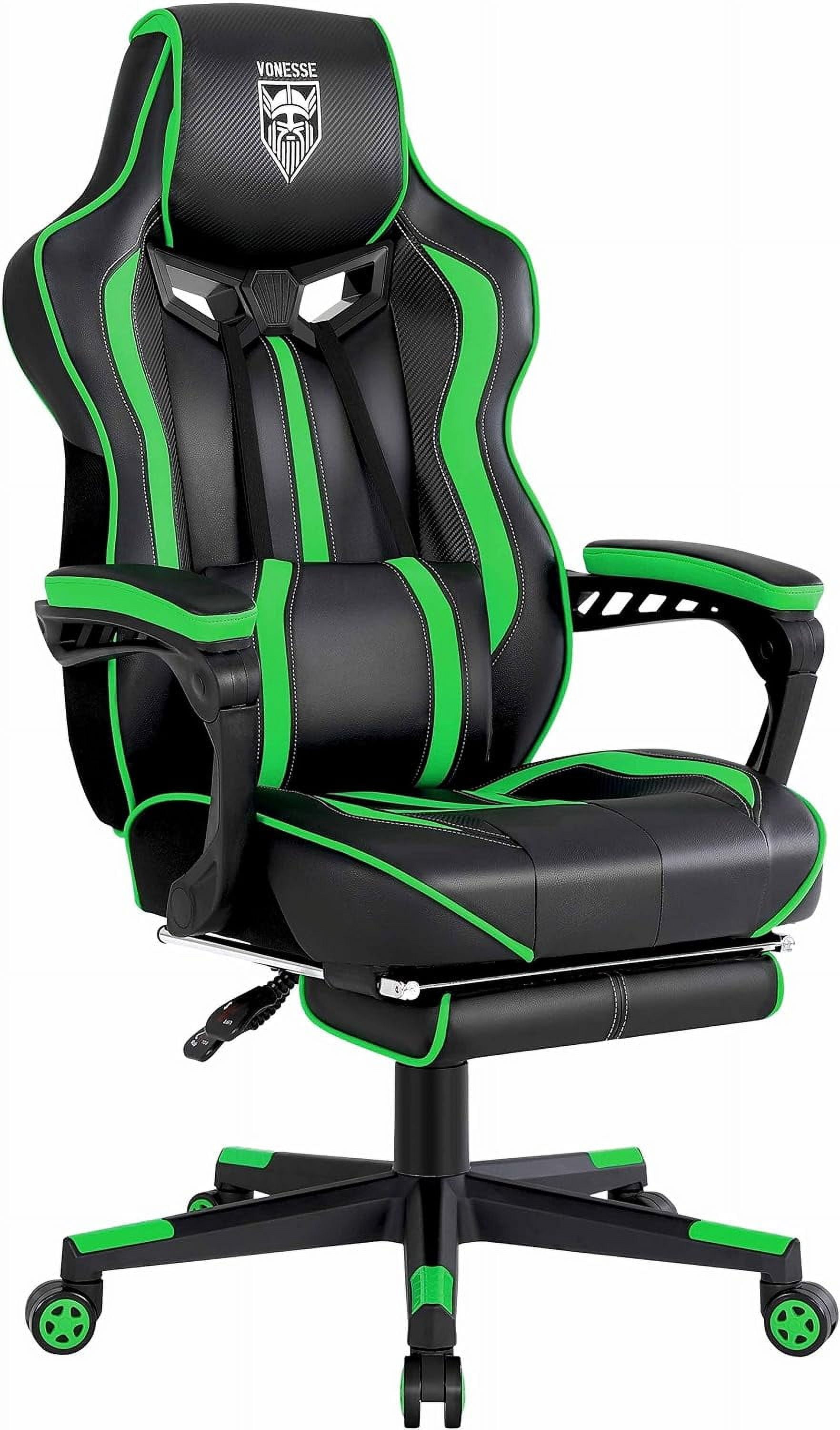 Vonesse Gaming Chair with Footrest,Big and Tall Gamer Chair with ...