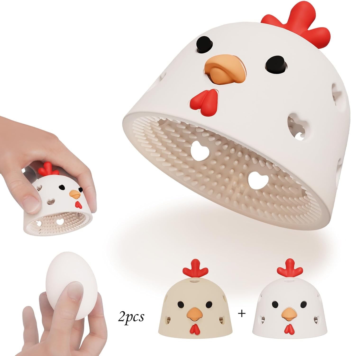 Vongem 2 Pcs Silicone Fresh Egg Brush Cleaner, Egg Washer for Fresh ...