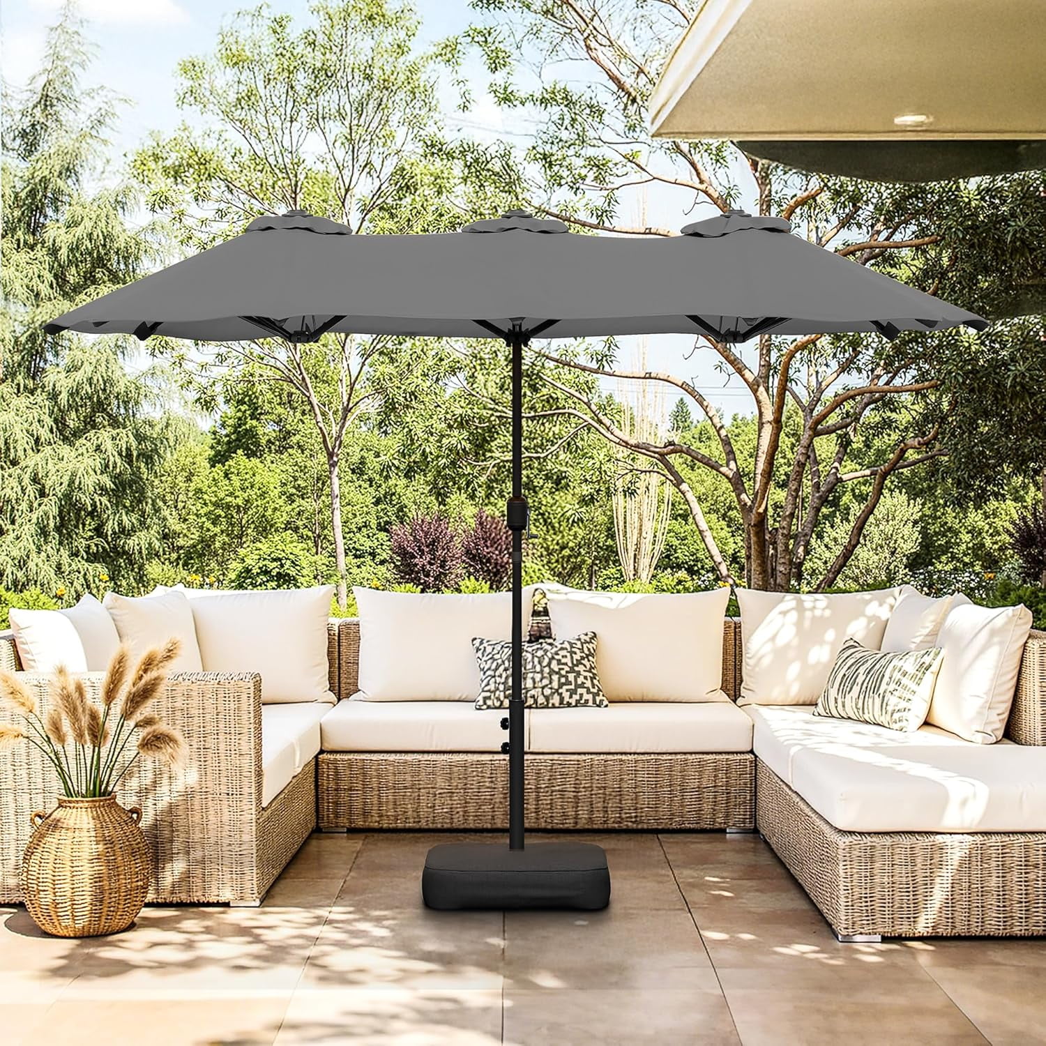 Vongrasig 13FT Large Patio Umbrellas with Base Included, Outdoor Double ...