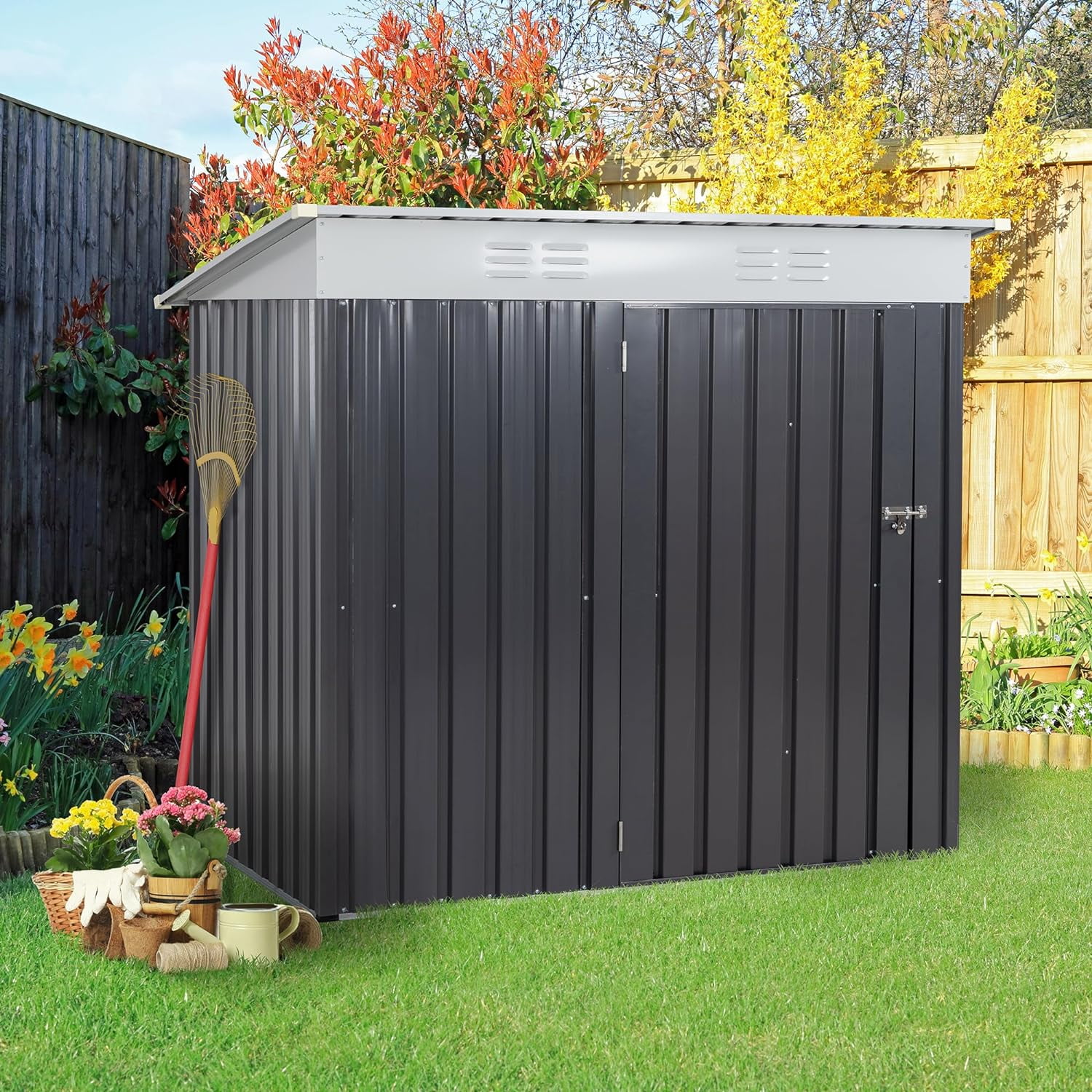 Vongrasig 6 x 4 x 6 FT Outdoor Storage Shed Clearance with Lockable ...