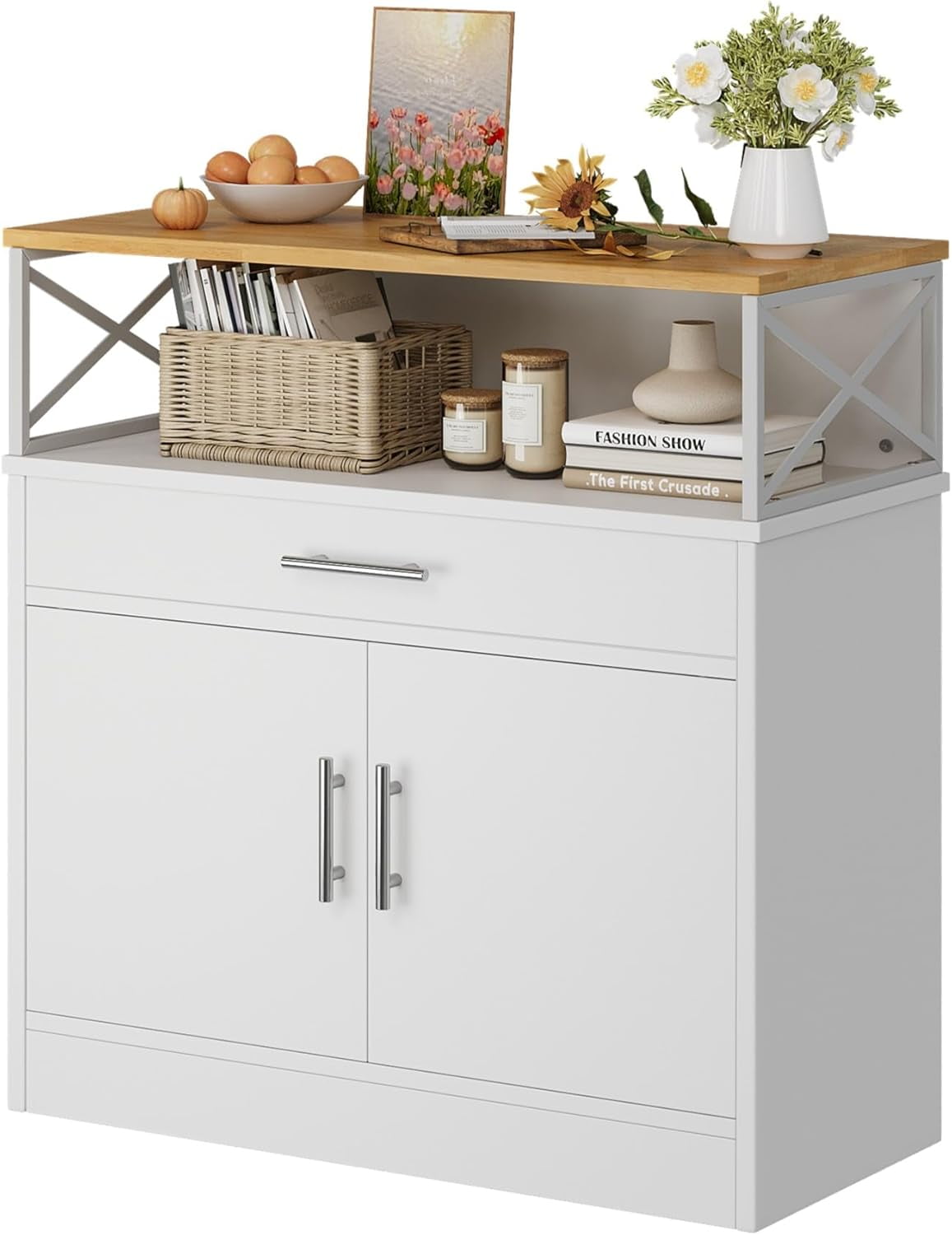Vongrasig Sideboard Buffet Cabinet with Storage, 32” Modern Kitchen ...