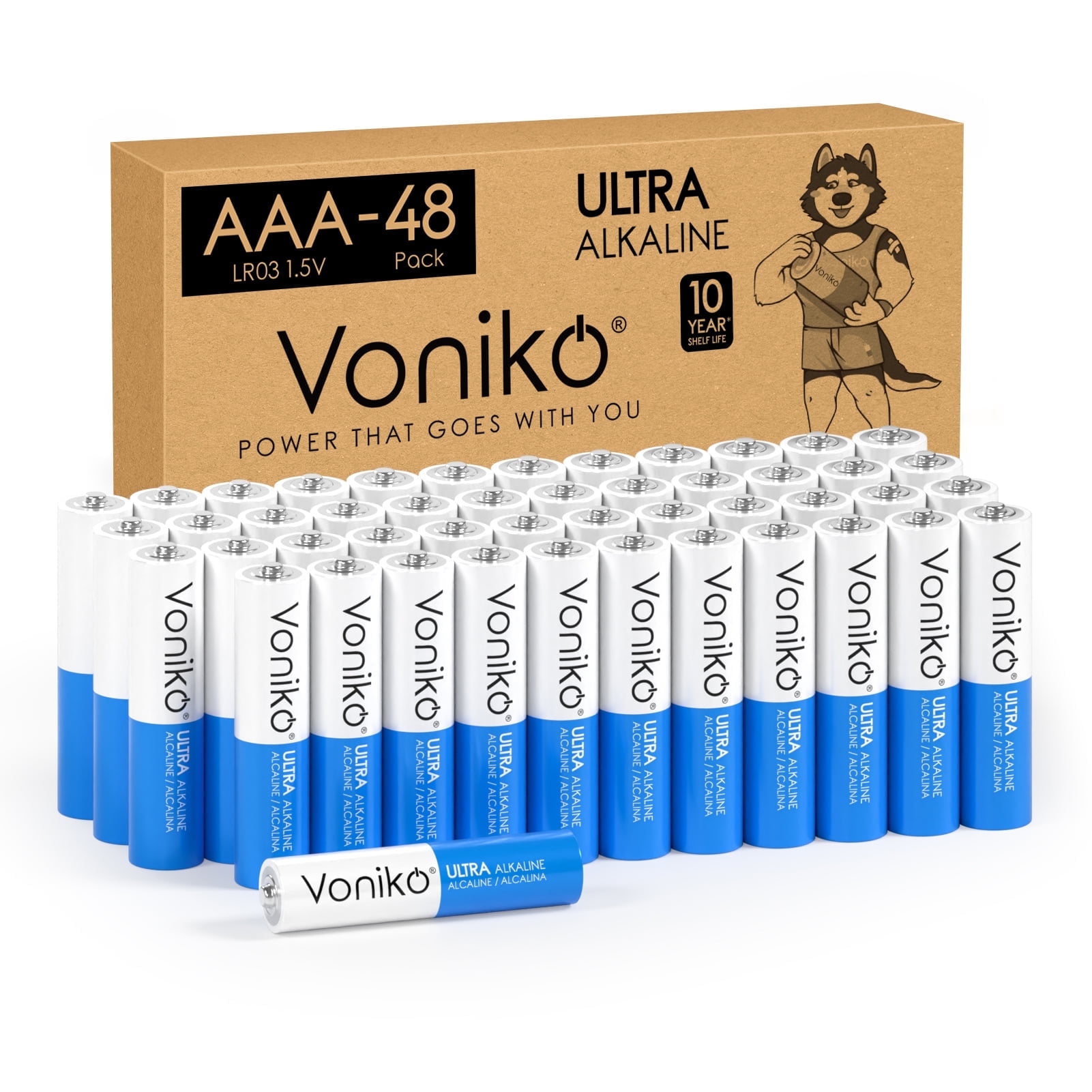 Voniko Alkaline AAA Batteries 1.5 Volt Premium Grade 48 Pack - Walmart.com