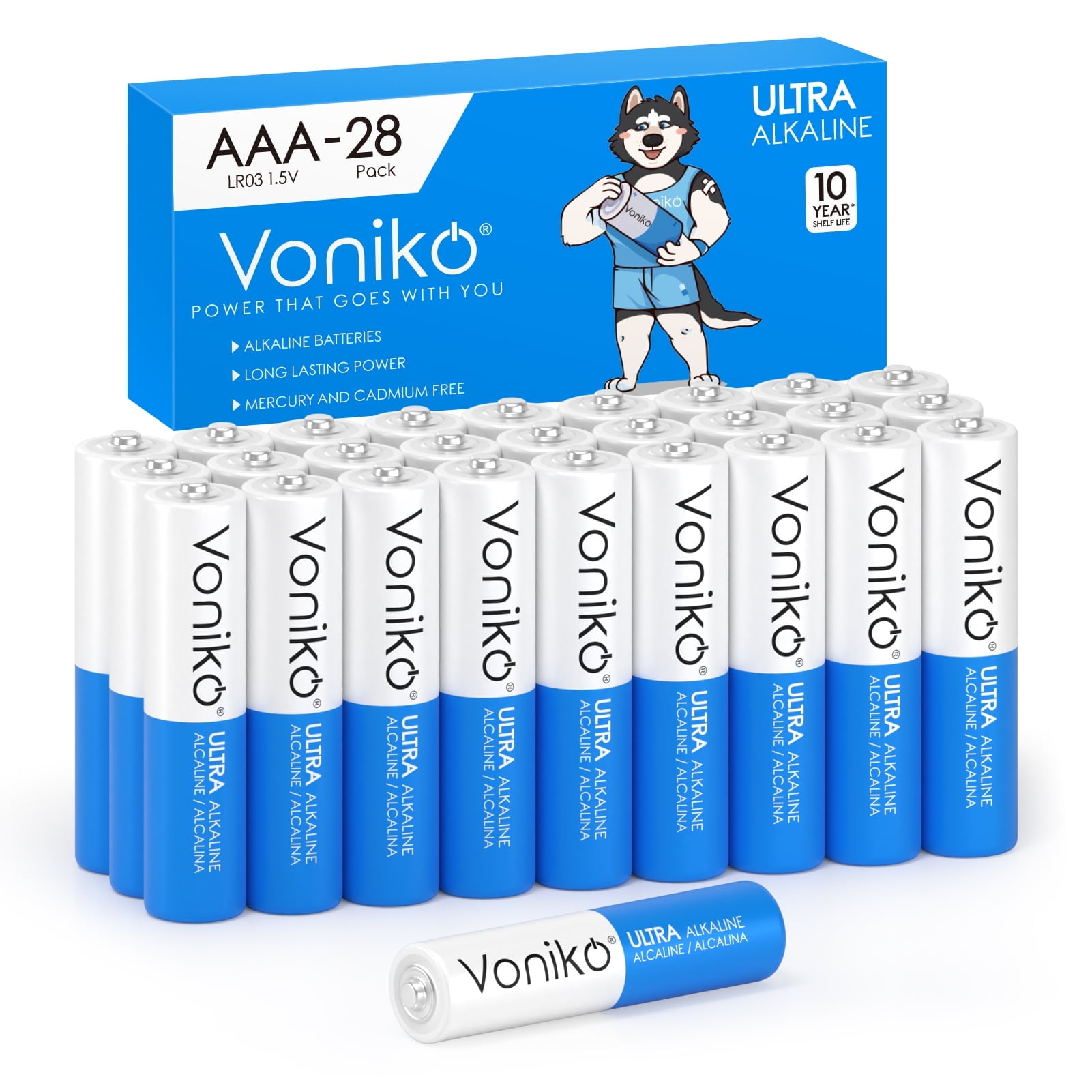 Voniko Alkaline AAA Batteries 28 Pack, 1.5 Volt Triple AAA Battery for ...