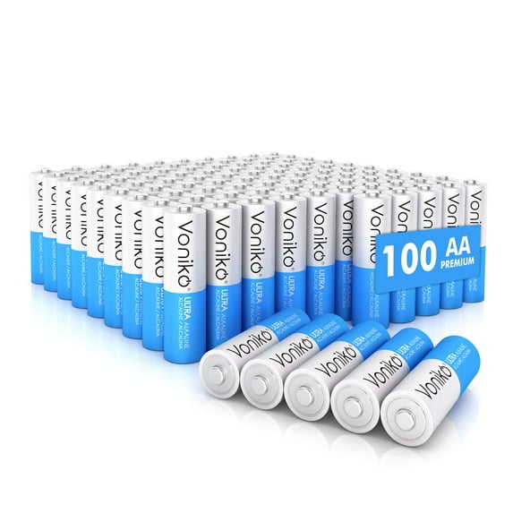 Voniko - Premium Grade AA Batteries - (100 Pack) - Alkaline Double A ...