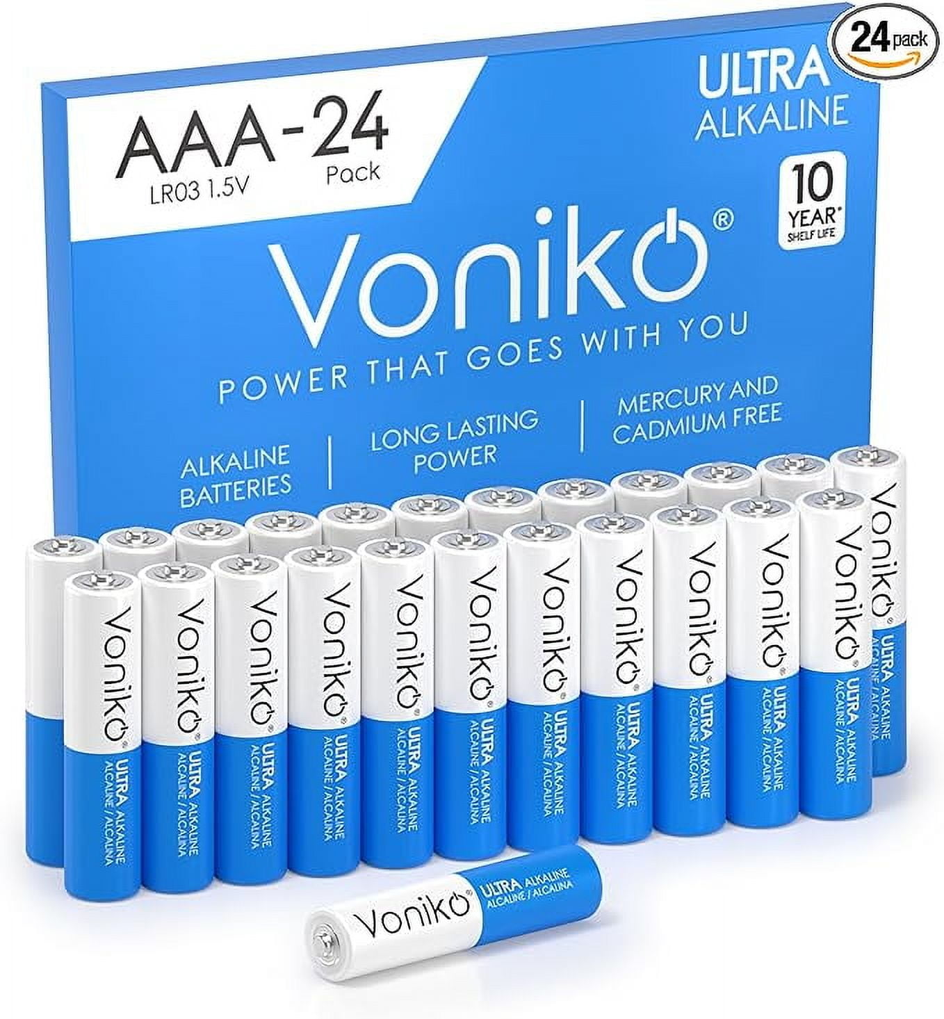 Voniko - Premium Grade AAA Batteries - 24 Pack - Alkaline Triple A ...