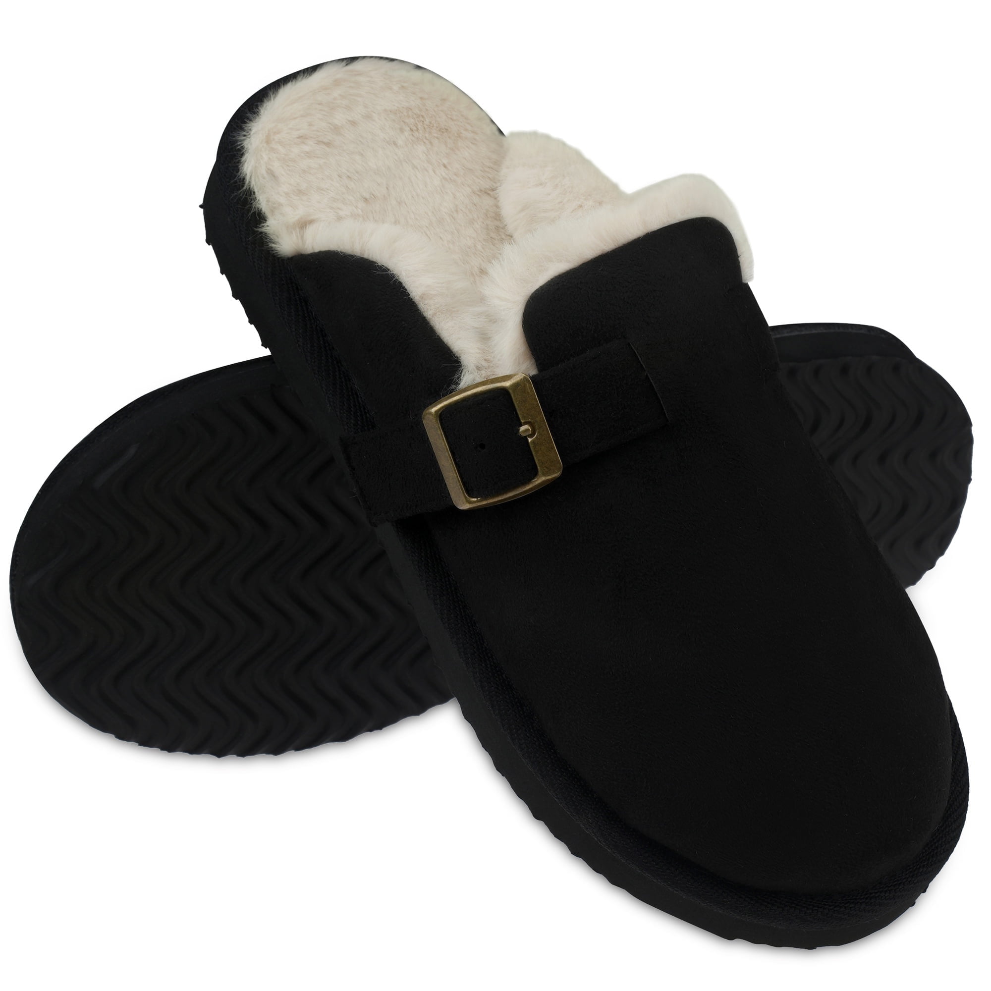 Vonmay Women's Fuzzy Foam Slippers Warm Comfy Winter House Slipper ...