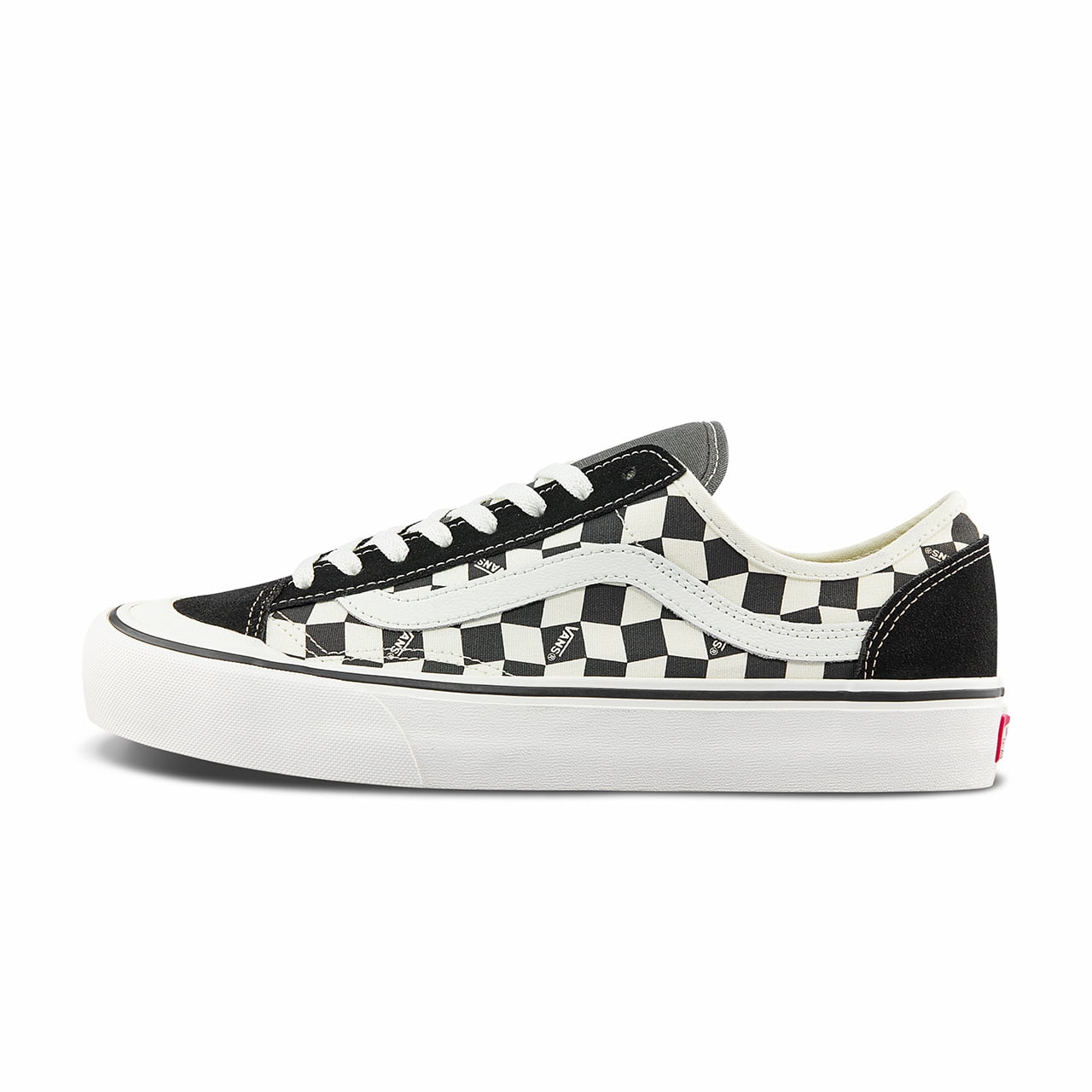 Vons Official Style 136 VR3 SF Black & White Checkerboard Side Striped Board Shoes - Walmart.com