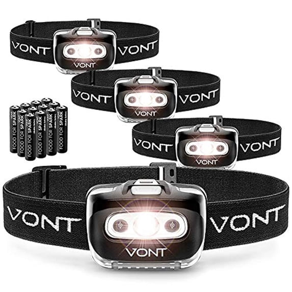 Vont 'Spark' LED Headlamp (4 Pack), Hands-Free, Ultrabright, For ...