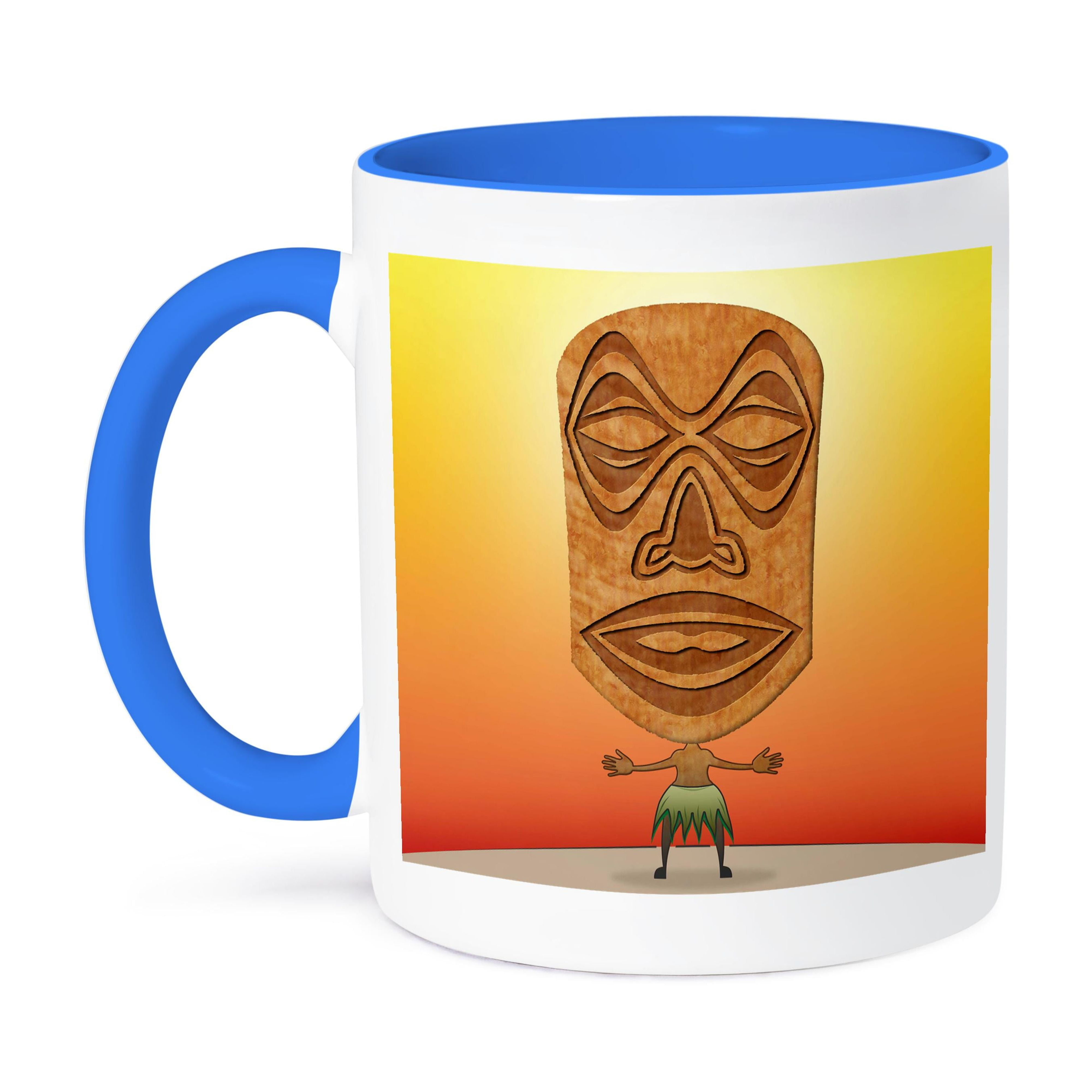 3dRose, VooDoo Tiki Head voodoo villager with tribal mask standing in ...