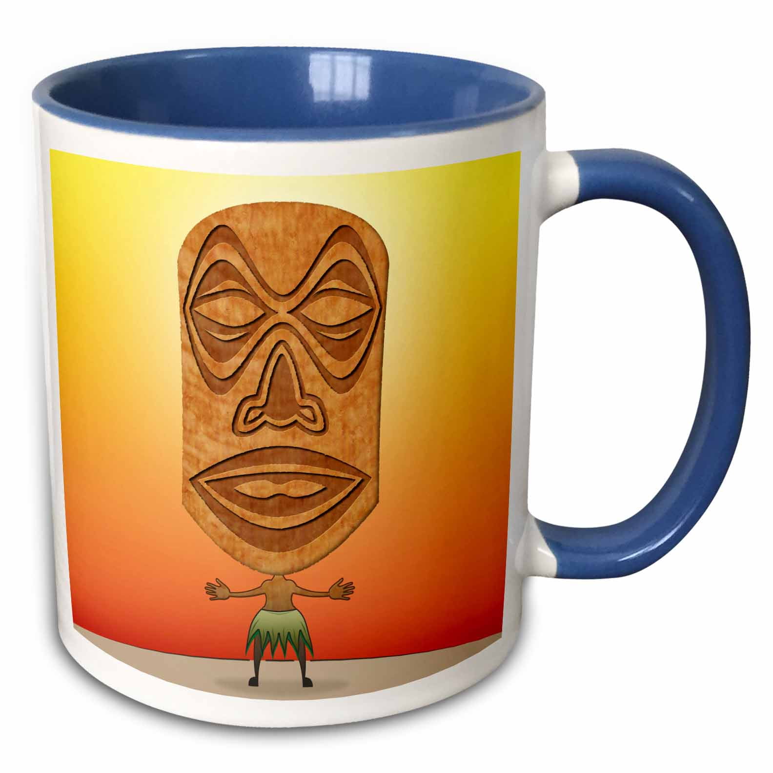 VooDoo Tiki Head voodoo villager with tribal mask standing in tropical ...