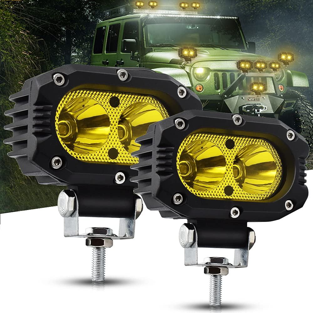 Vooda 4 Inch LED SSF20 Spot Fog Lights 8200LM 3000K Cube LED Pod Lights Waterproof IP68 Off Road ...