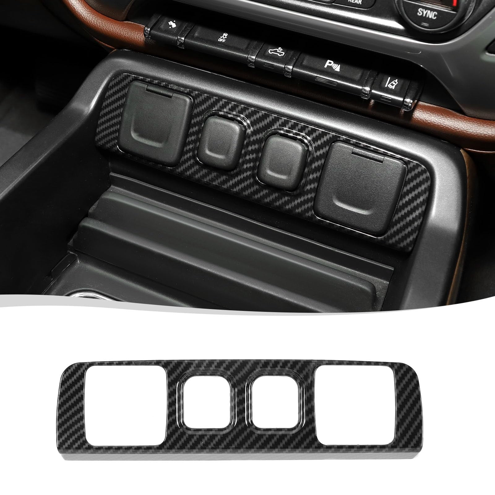 Voodonala for Chevy Silverado RRF12 2014-2018 Center Console Power/USB ...