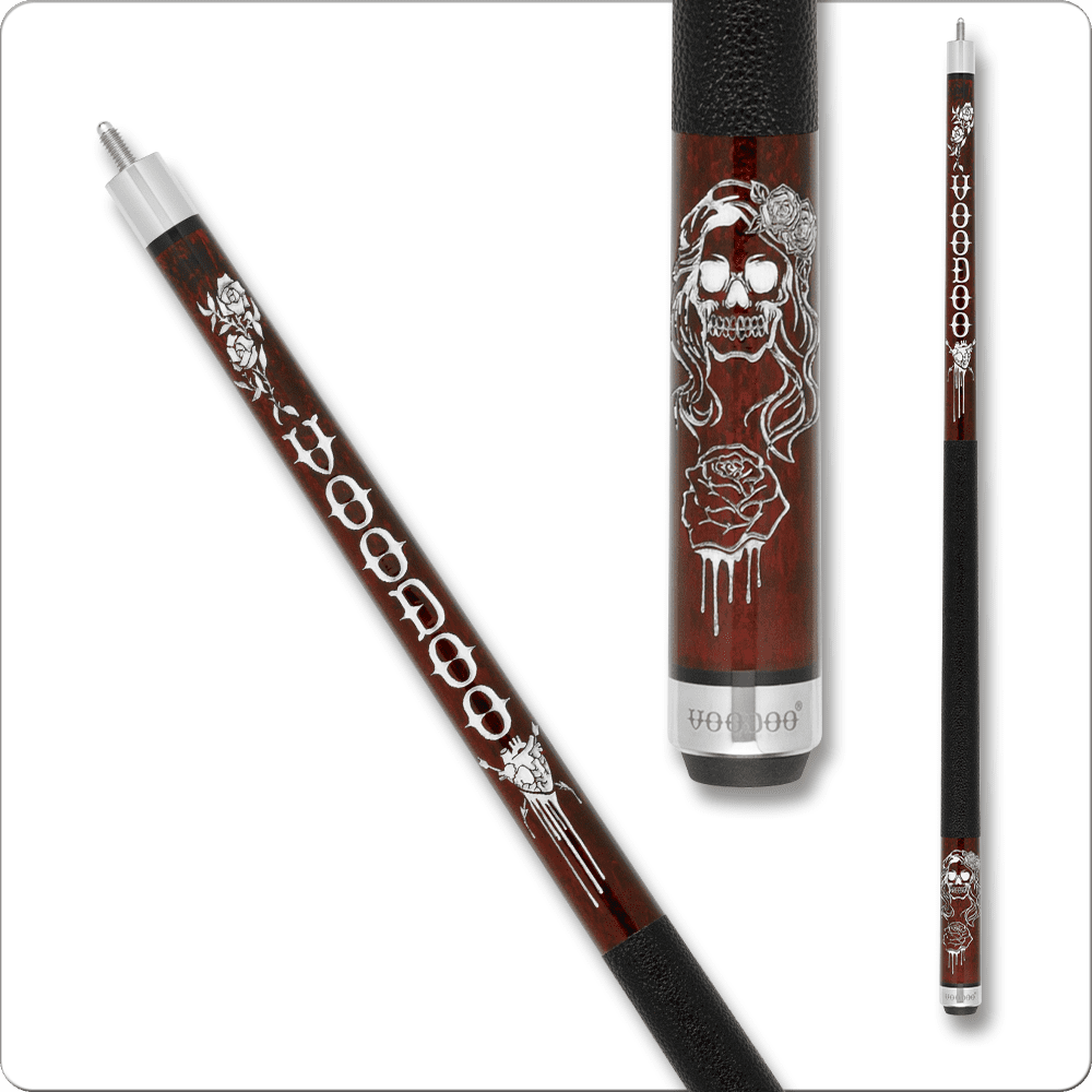 Voodoo - Burgundy VOD41 - Lady Rose Pool Cue - 18oz - Walmart.com