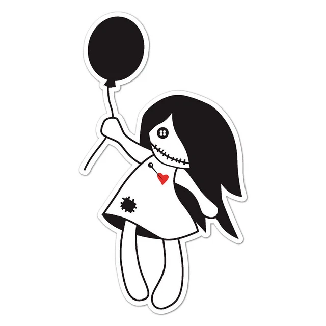 Voodoo Doll Balloon Sticker Indoor Outdoor Phone Decal Water Bottle ...