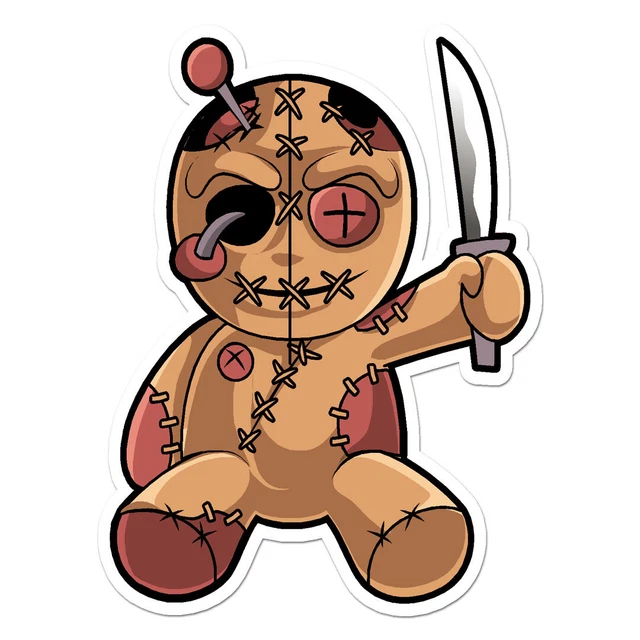Voodoo Doll Bear Sticker Phone Decal Water Bottle Stickers Car Decals ...