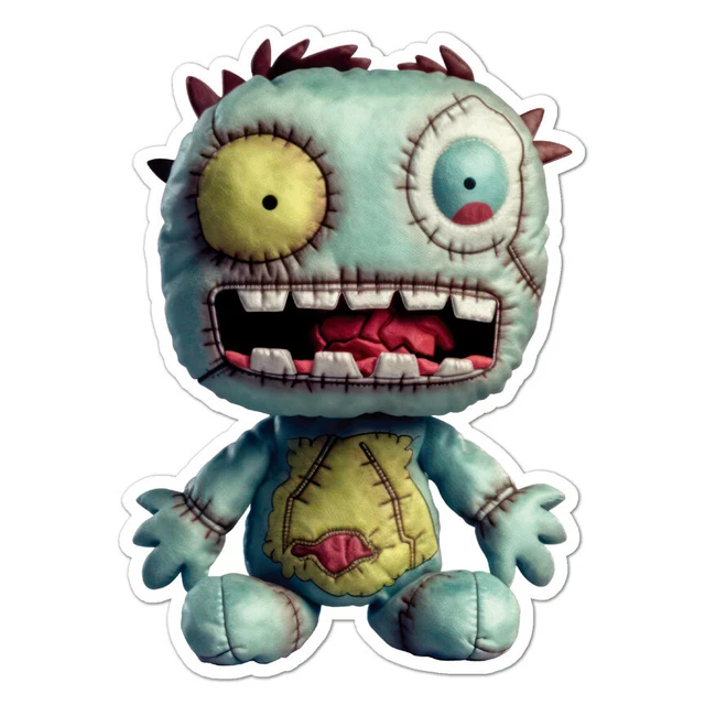 Voodoo Doll Monster Sticker Indoor Outdoor Phone Decal Water Bottle ...