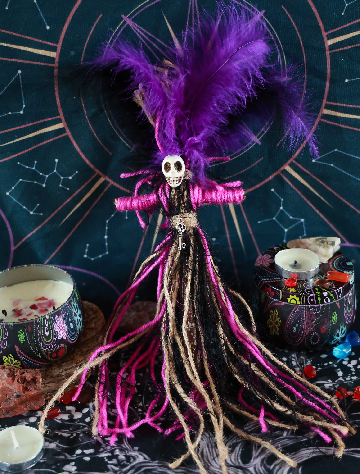 Voodoo Doll Real Handmade Creepy Dolls Set Horror Voodoo Supplies Skull ...