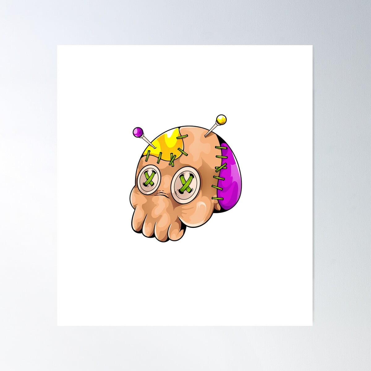 Voodoo Doll Skull Poster Wall Art, Modern Wall Decor For Living Room ...