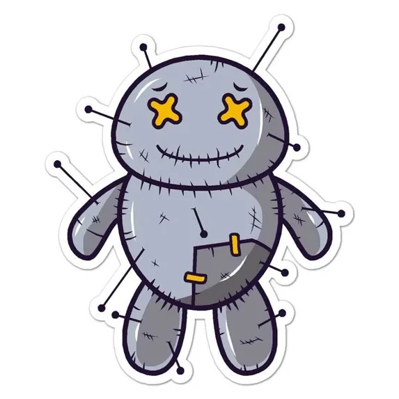 Voodoo Doll Sticker Indoor Outdoor Phone Decal Water Bottle Stickers ...
