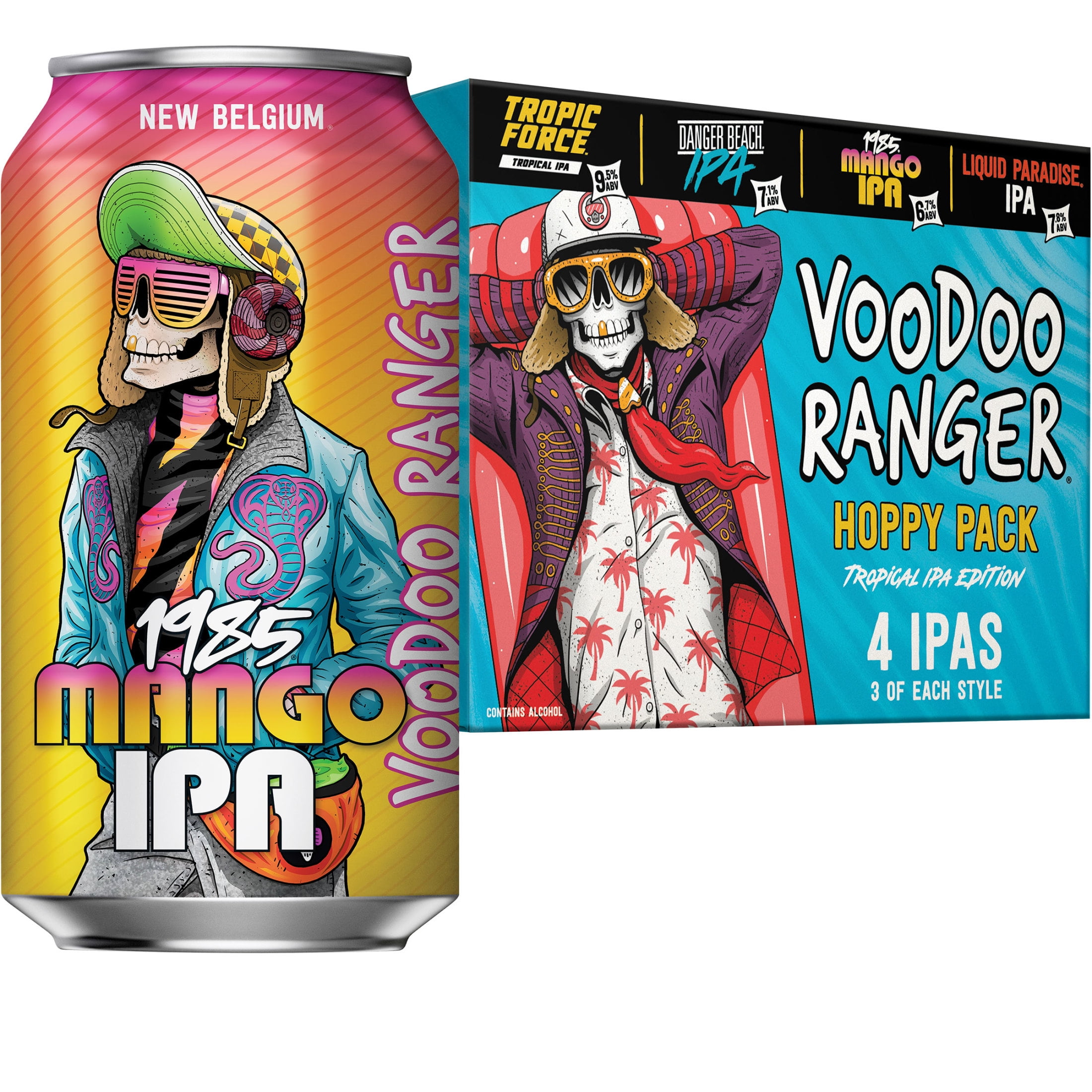 Voodoo Ranger Hoppy IPA Variety Pack Craft Beer, 12 Pack, 12 fl oz Cans ...