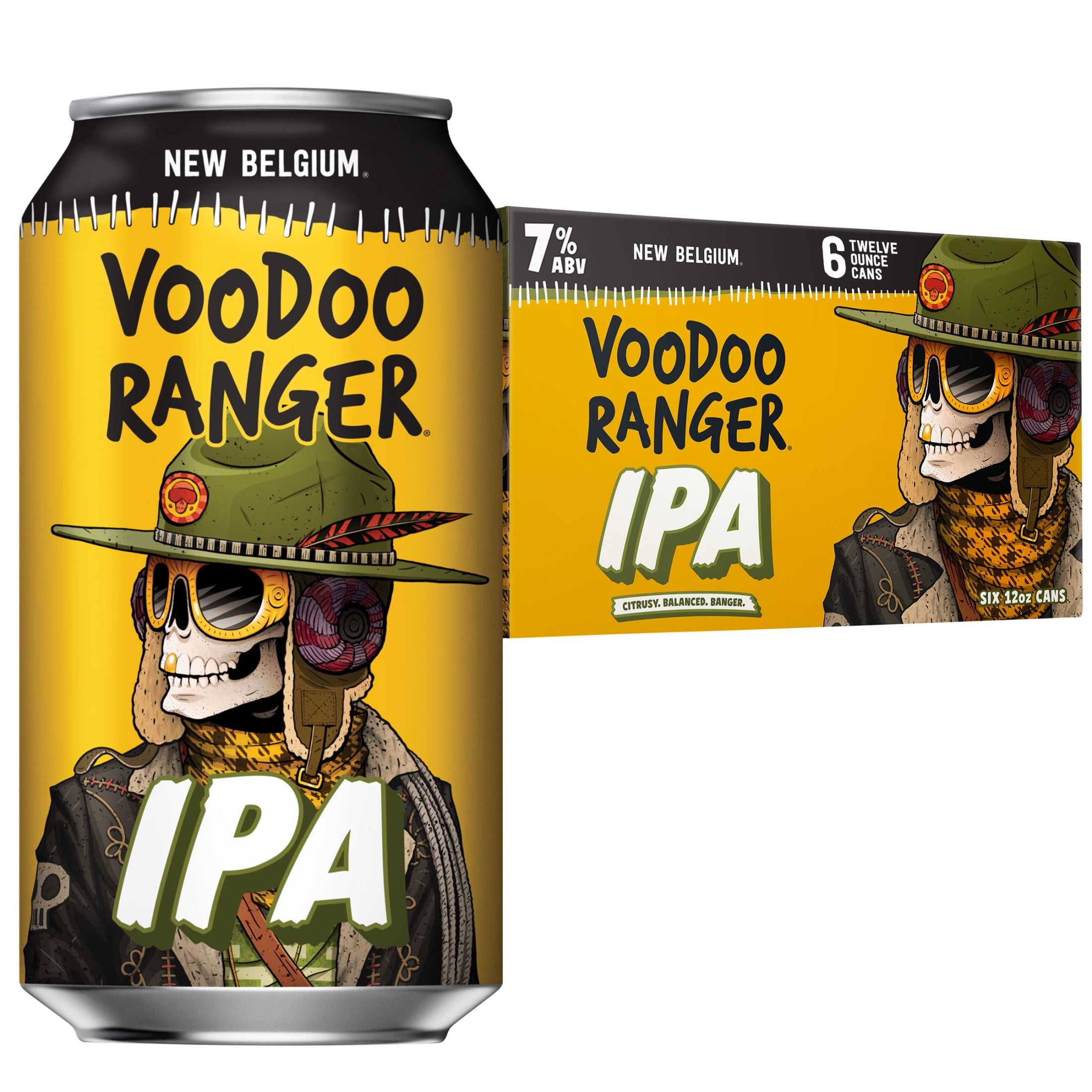 Voodoo Ranger IPA Craft Beer, 6 pk 12 fl oz cans, 7% ABV - Walmart.com